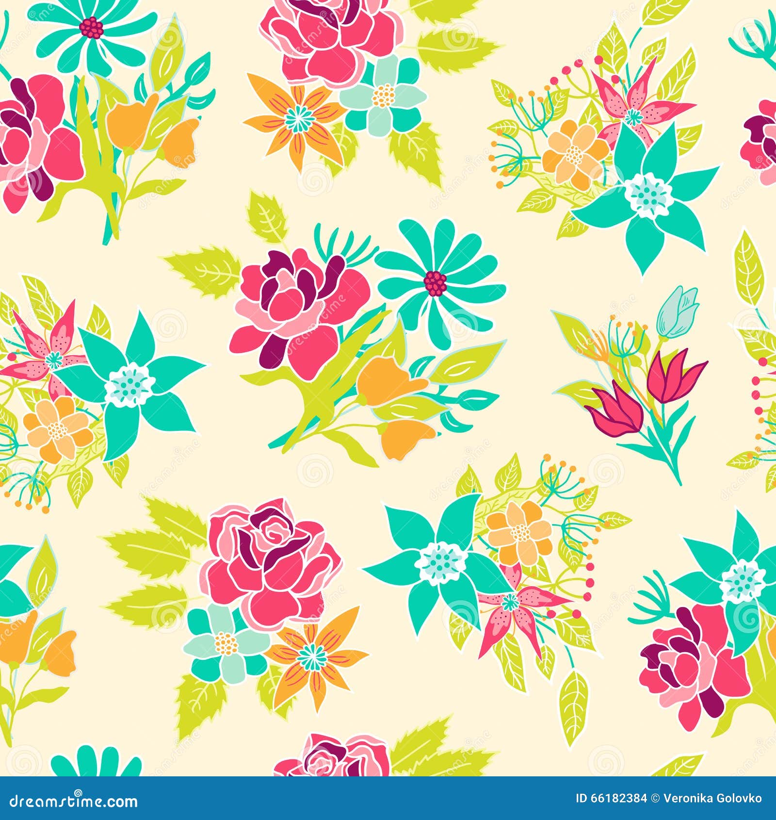 Seamless Floral Pattern Vector Background Stock Vector - Illustration ...