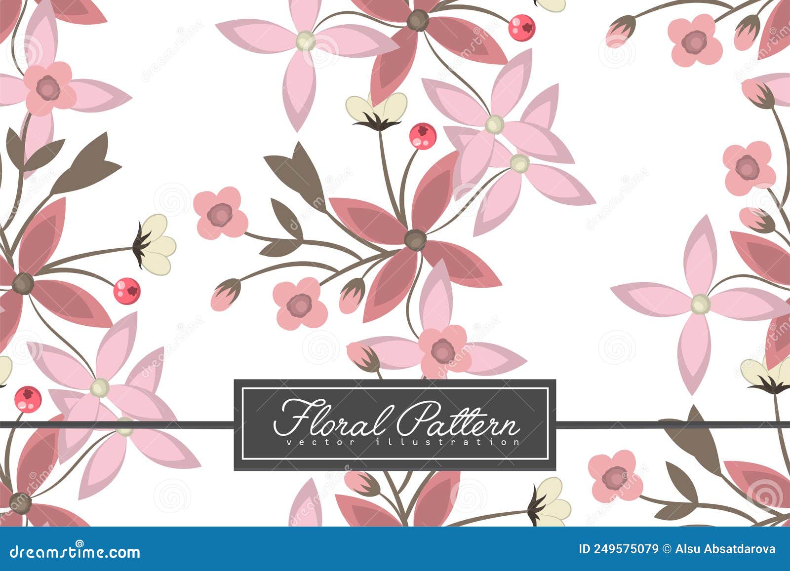 Seamless Floral Pattern in Vector. Background Stock Vector ...