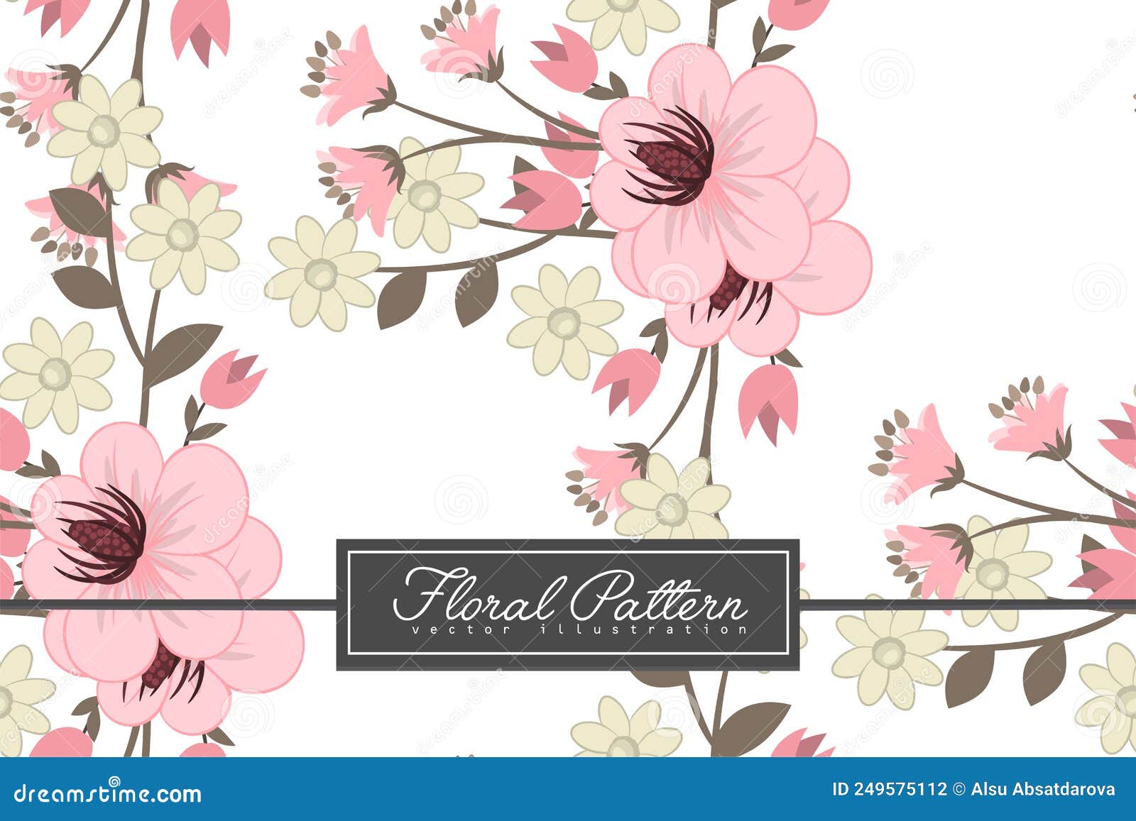 Seamless Floral Pattern in Vector. Background Stock Vector ...