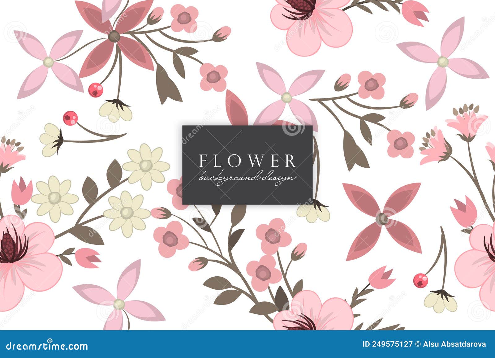 Seamless Floral Pattern in Vector. Background Stock Vector ...
