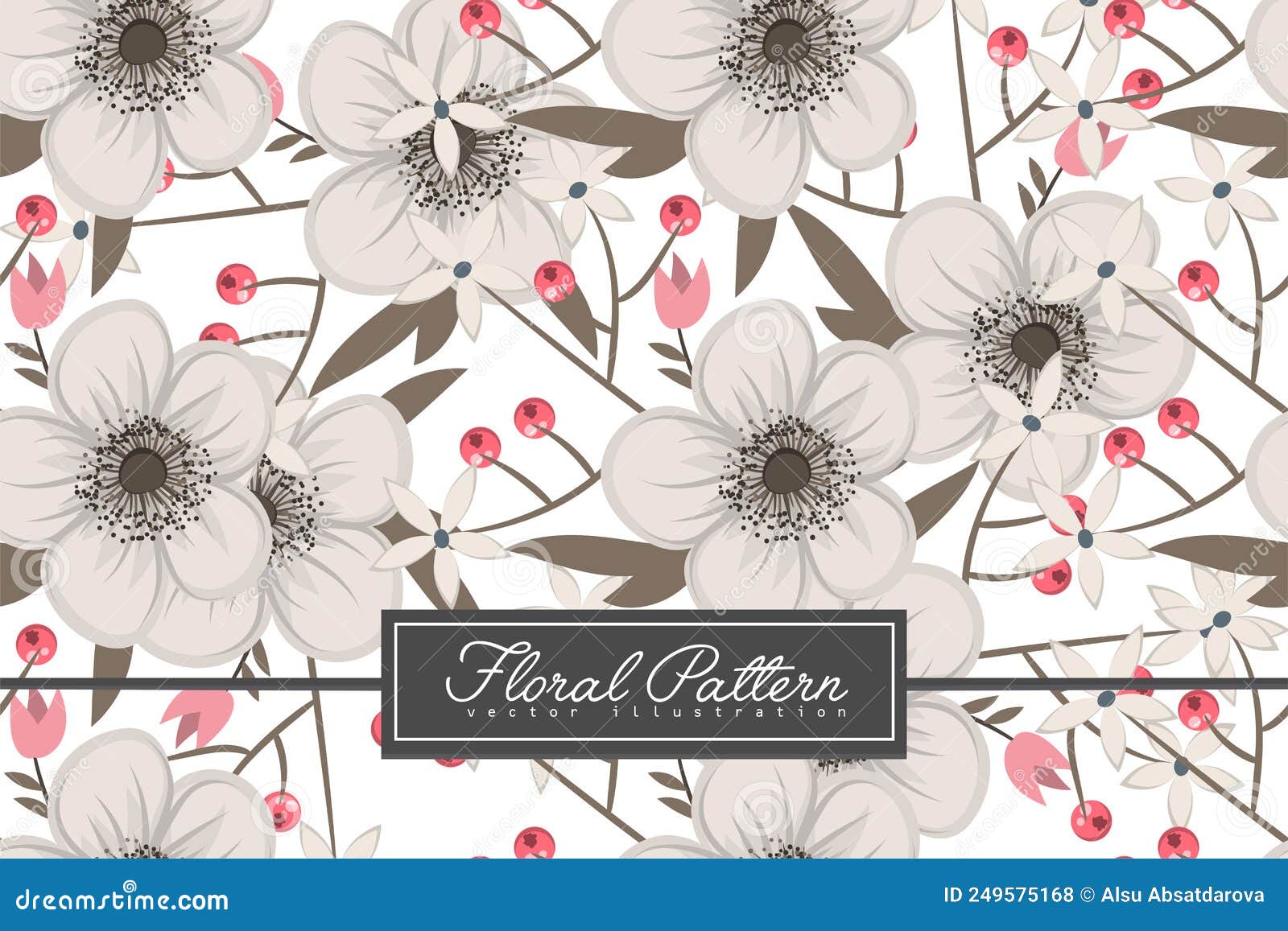 Seamless Floral Pattern in Vector. Background Stock Vector ...