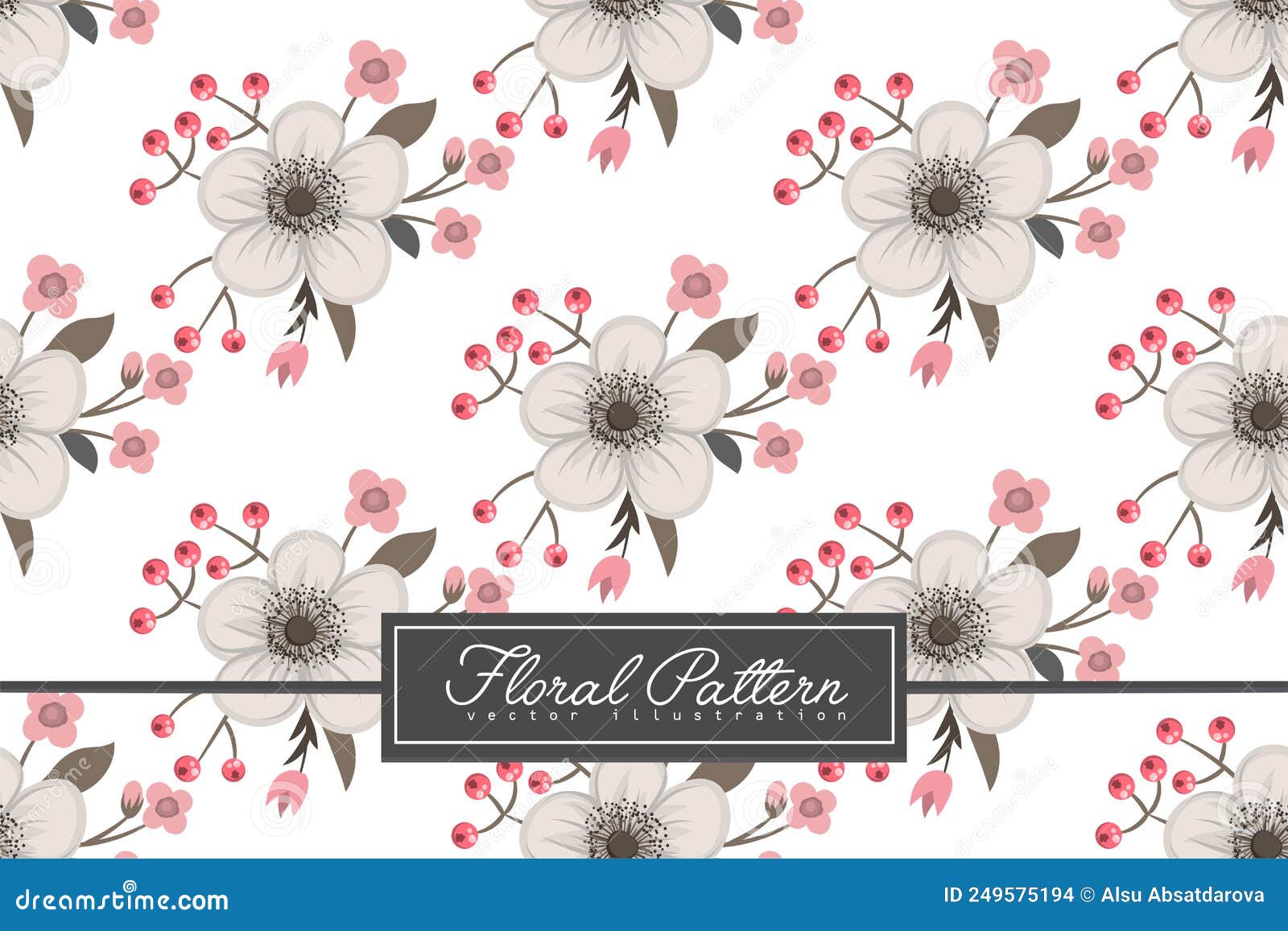 Seamless Floral Pattern in Vector. Background Stock Vector ...