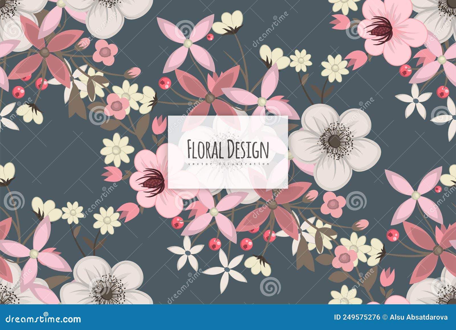 Seamless Floral Pattern in Vector. Background Stock Vector ...