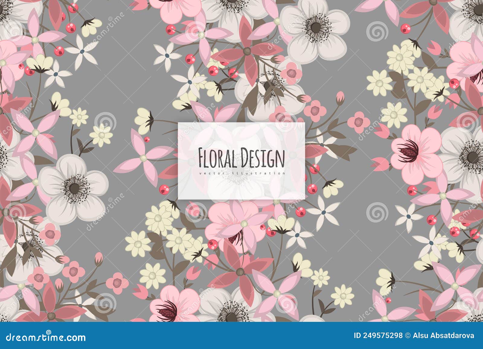 Seamless Floral Pattern in Vector. Background Stock Vector ...