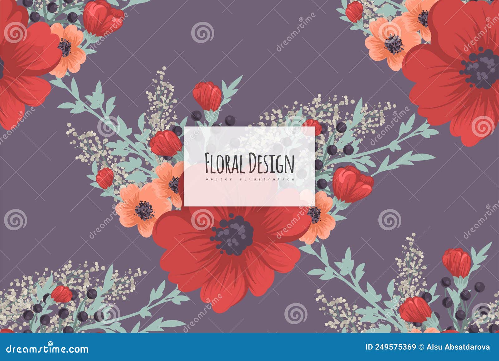 Seamless Floral Pattern in Vector. Background Stock Vector ...