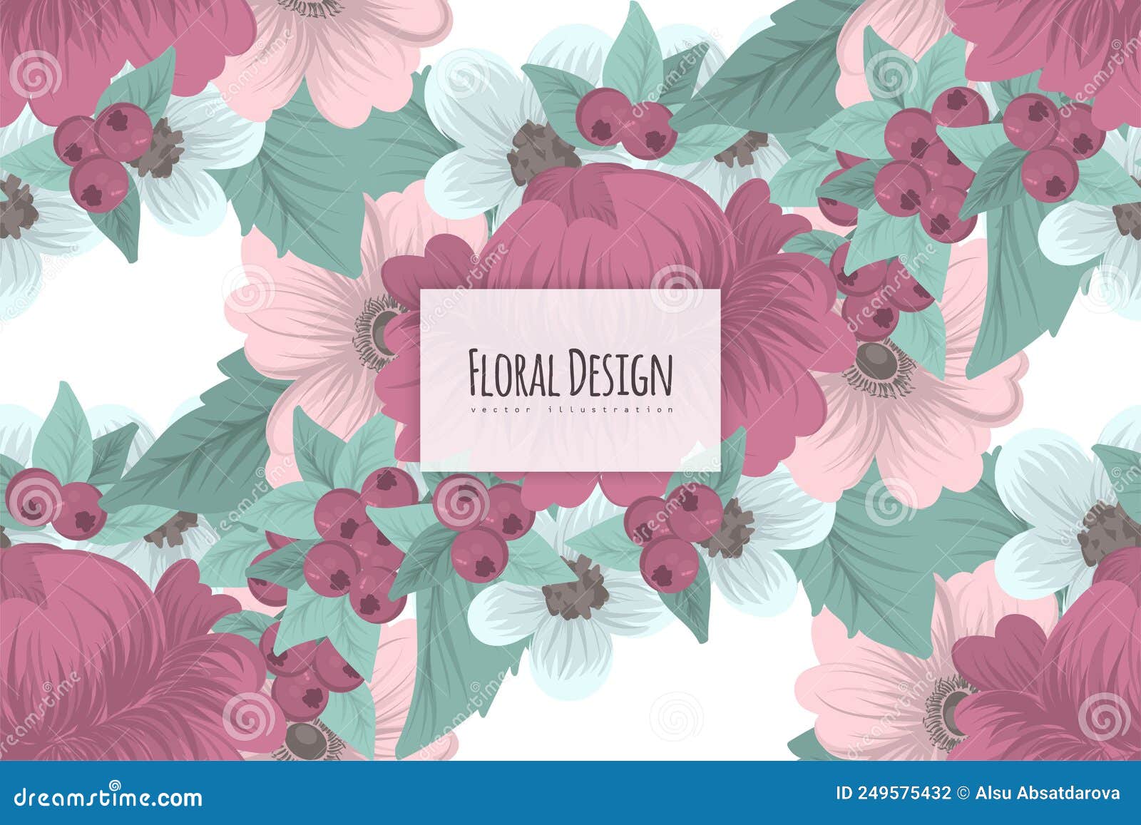 Seamless Floral Pattern in Vector. Background Stock Vector ...