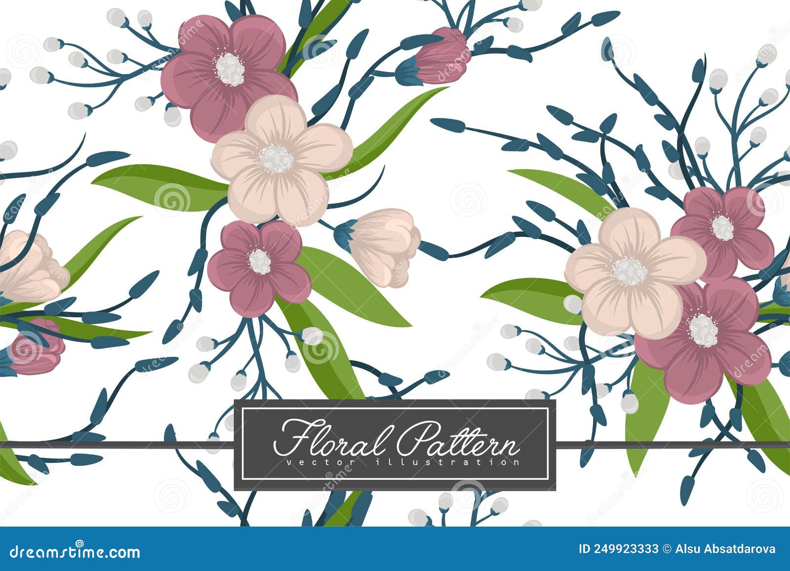 Seamless Floral Pattern in Vector. Background Stock Illustration ...
