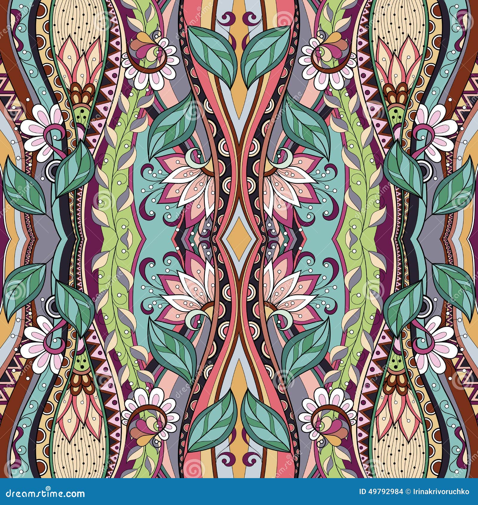 Seamless Floral Pattern (Vector) Stock Vector - Illustration of ...