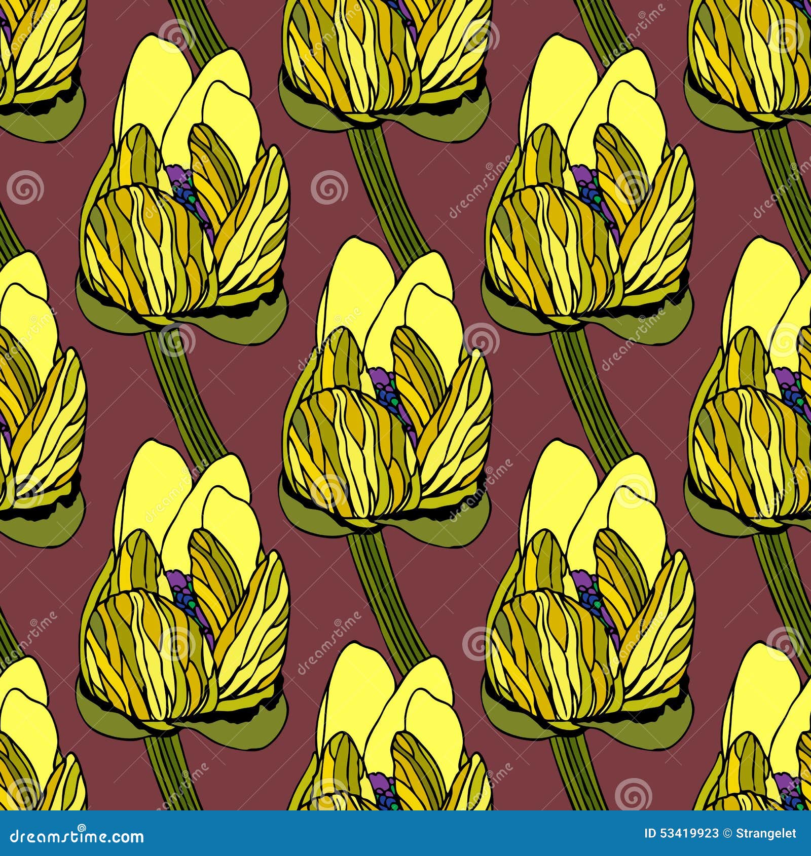 Seamless Floral Pattern Vector Illustration Stock Vector - Illustration ...