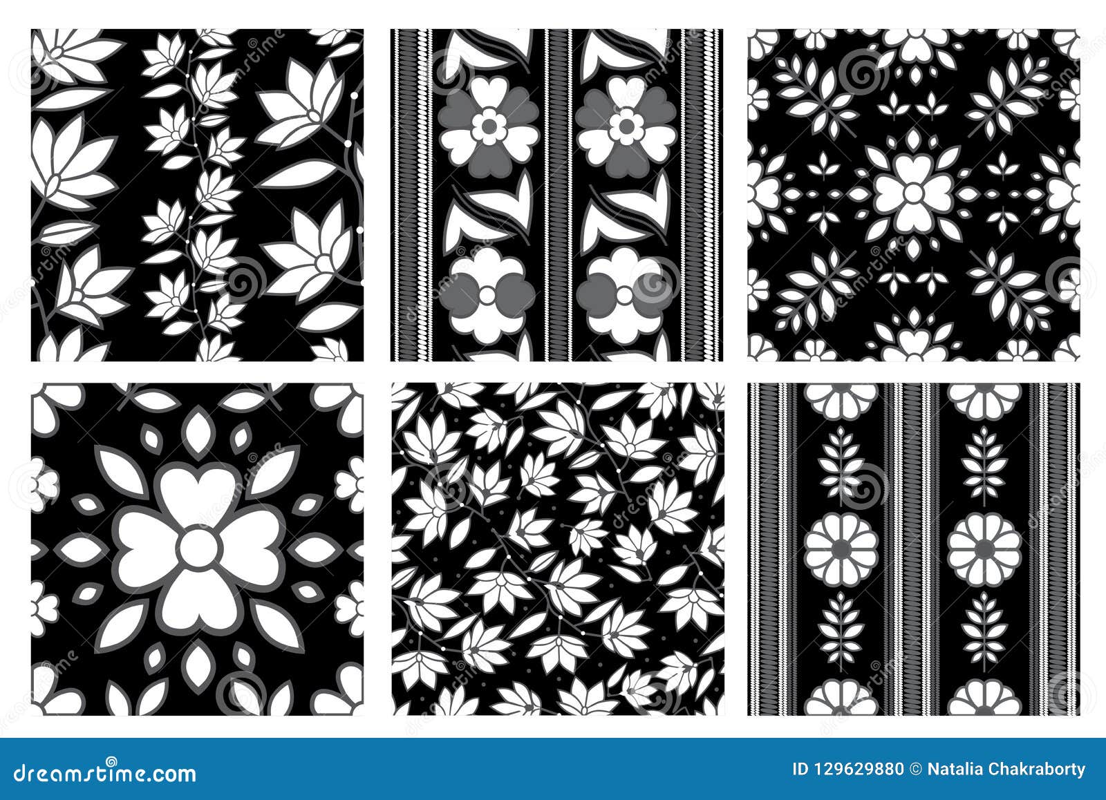 Seamless floral pattern stock vector. Illustration of botanics - 129629880