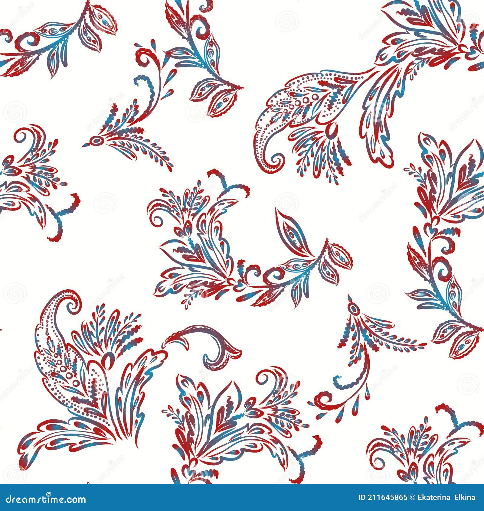 Seamless Floral Pattern. Vintage Decorative Pattern, Vector ...