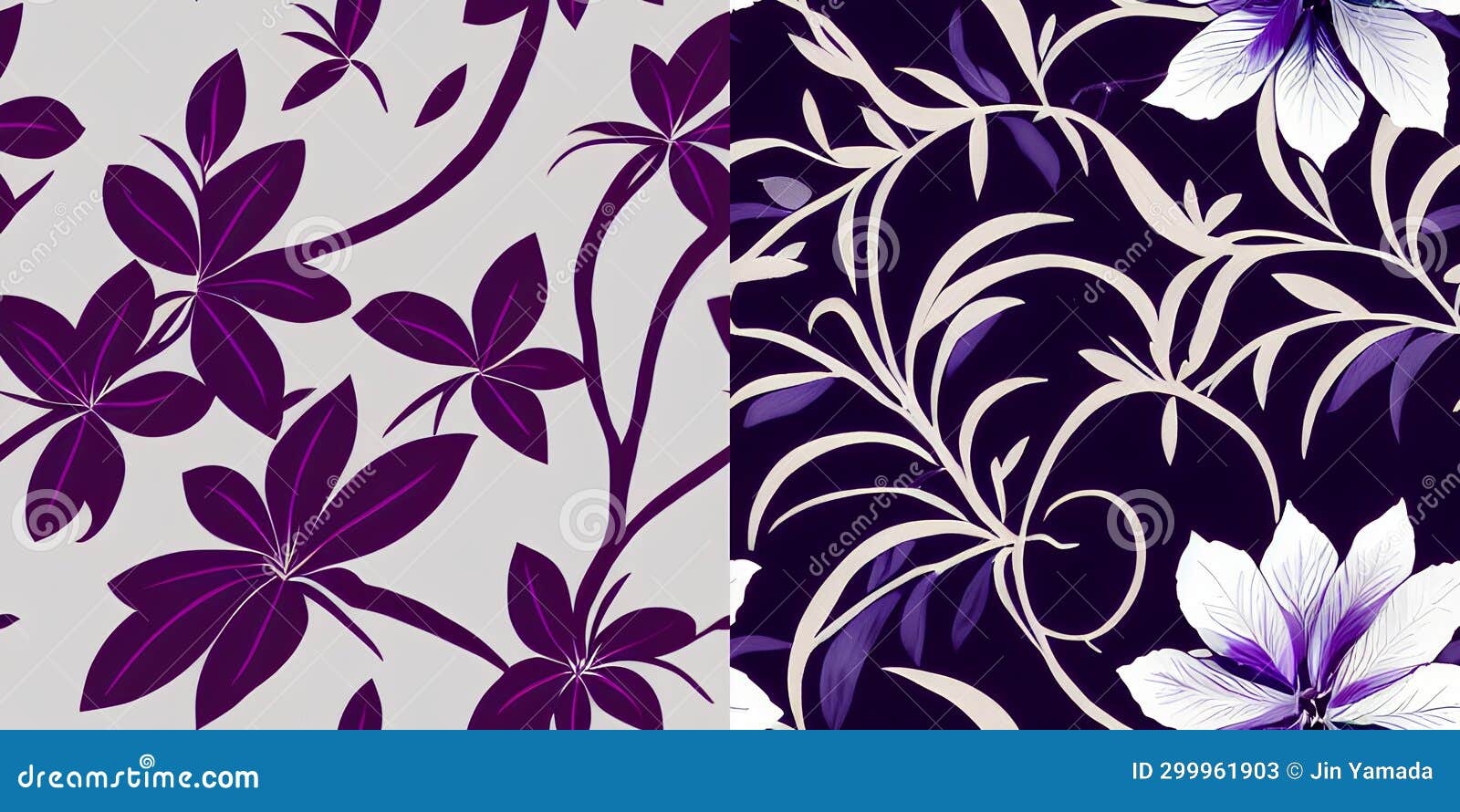Seamless Floral Pattern with Violet Iris Flowers. Vector Illustration ...