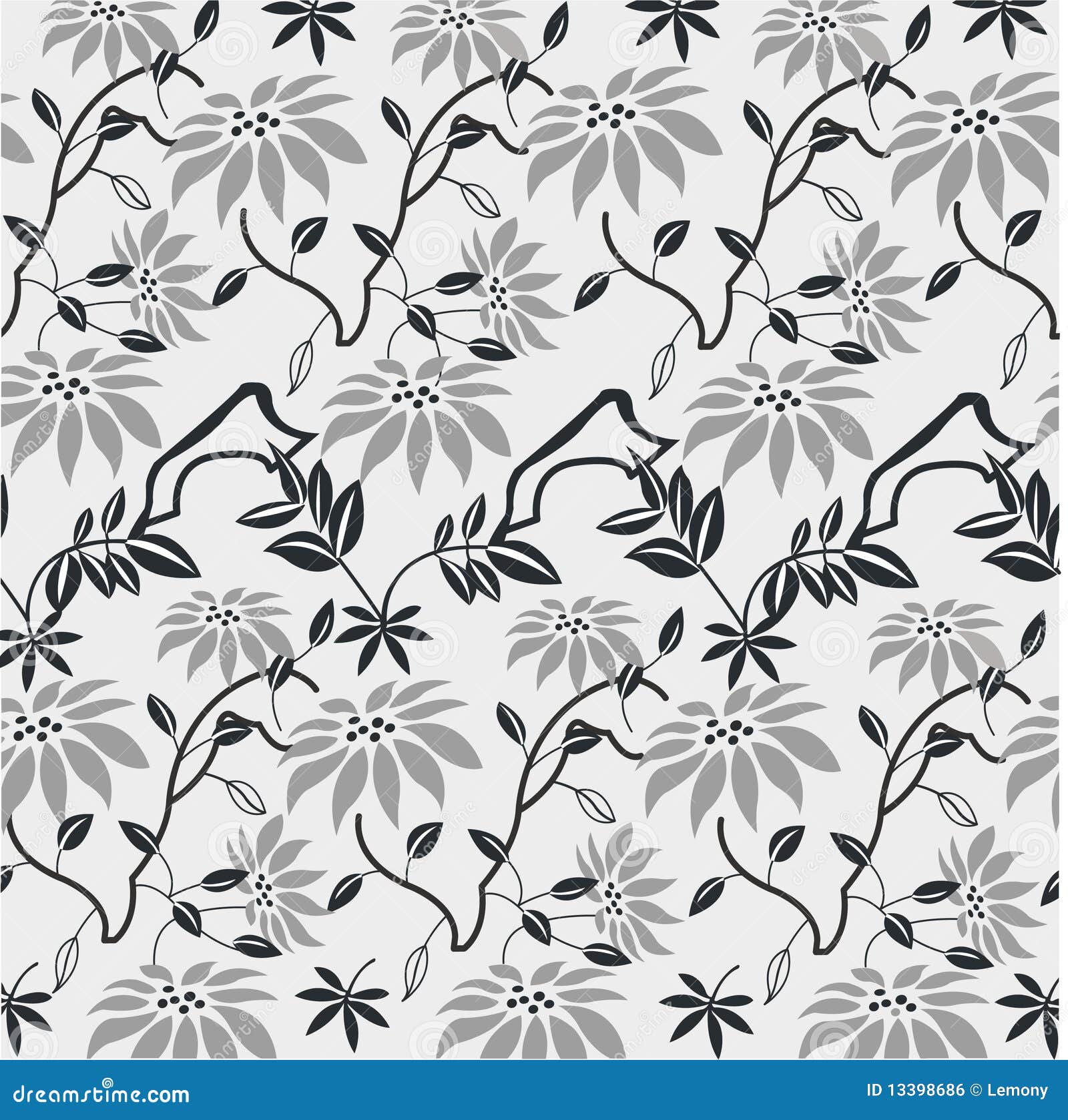 Seamless Floral Pattern, Wallpaper Stock Vector - Illustration of ...