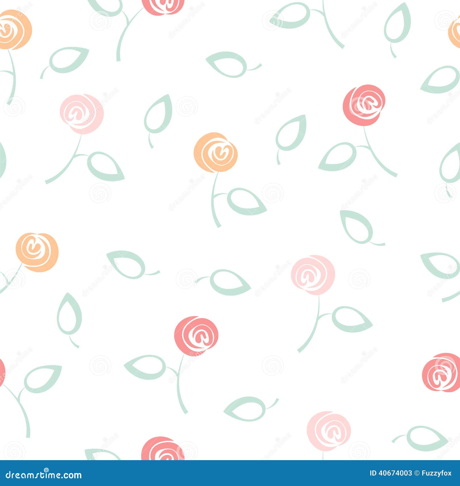 Seamless Floral Pattern on White Stock Vector - Illustration of texture ...