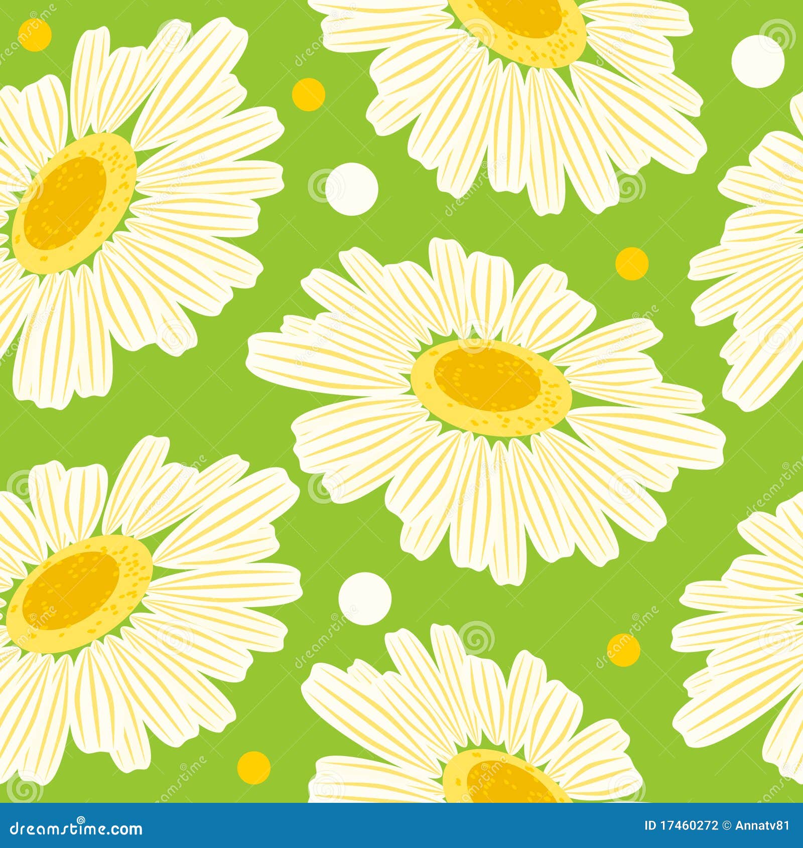 Seamless Floral Pattern with White Daisy Stock Vector - Illustration of ...