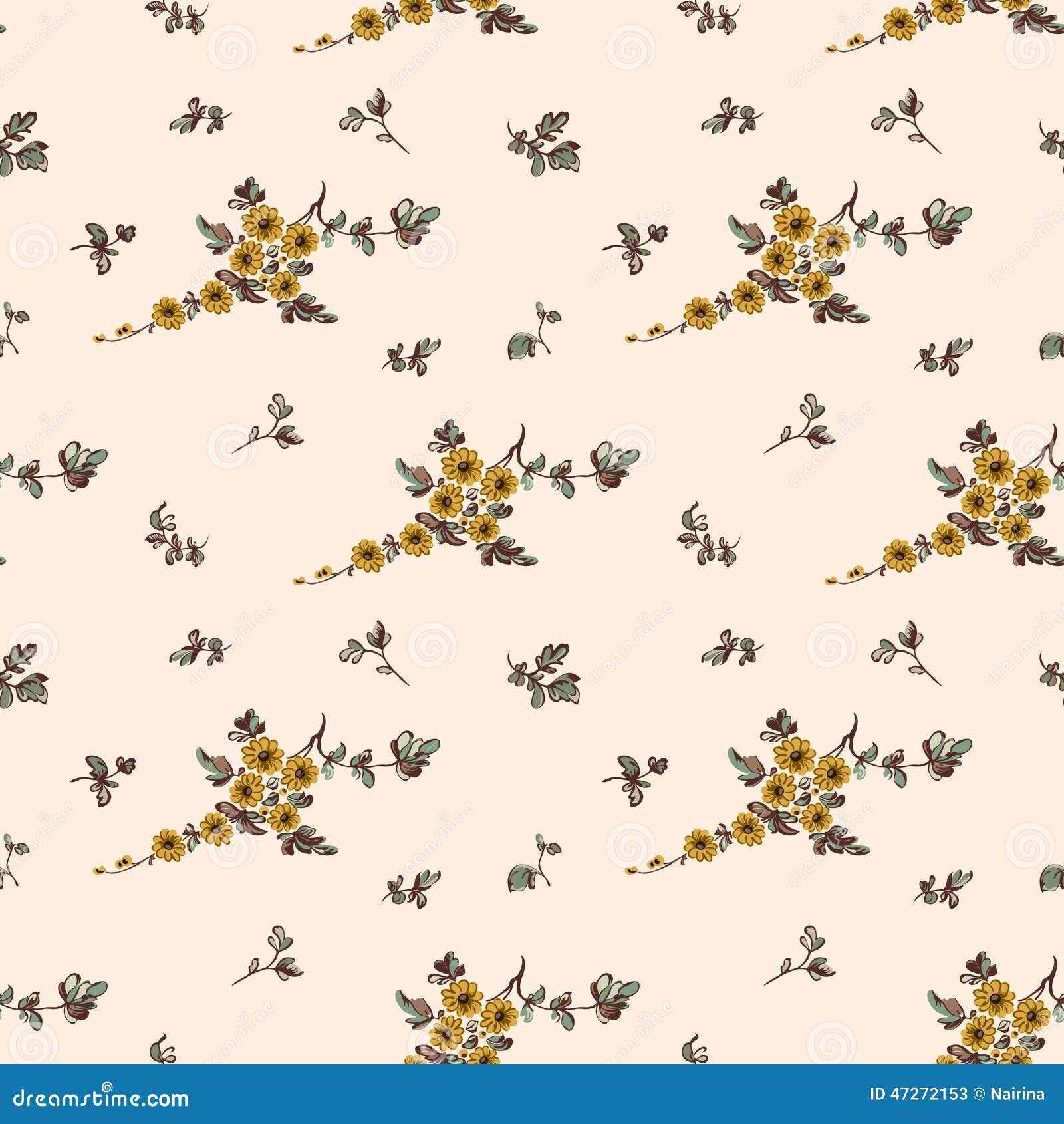 Seamless Floral Pattern, Yellow Flower Stock Vector - Illustration of ...