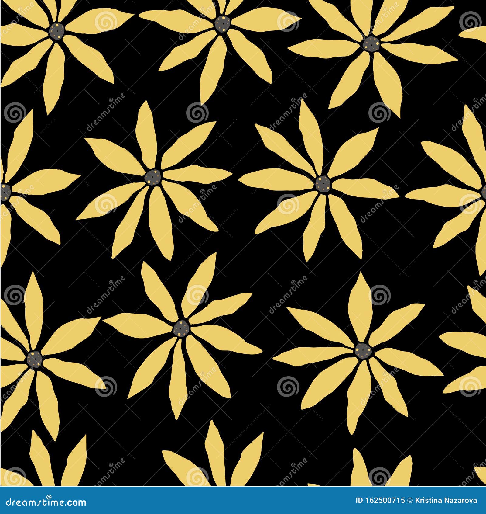 Seamless Floral Pattern with Yellow Flowers on Subtle Background Stock ...