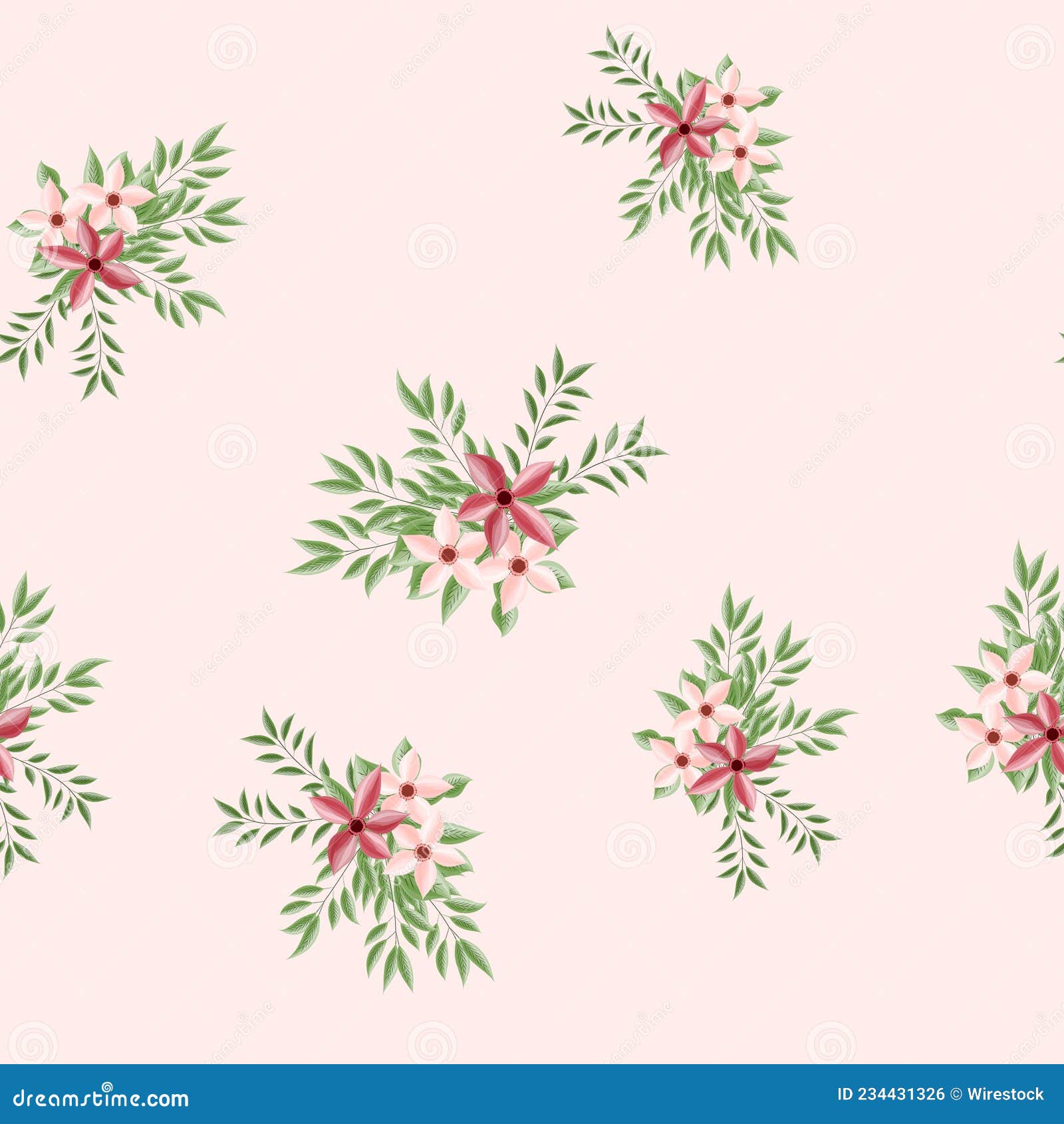 Seamless Floral Patterned Background, Delicate Flowers Stock ...