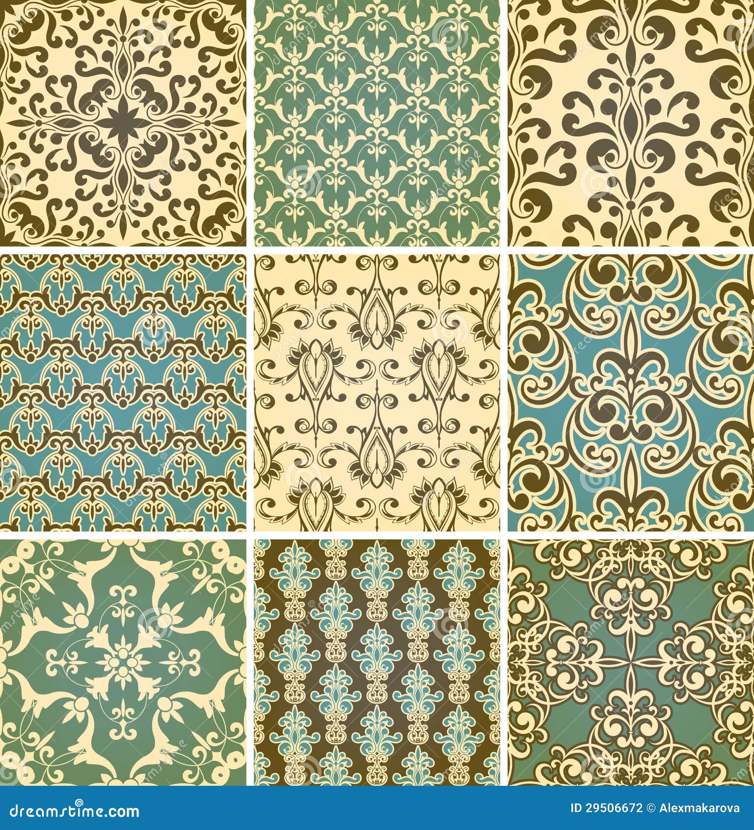 Seamless Floral Patterns stock vector. Illustration of green - 29506672