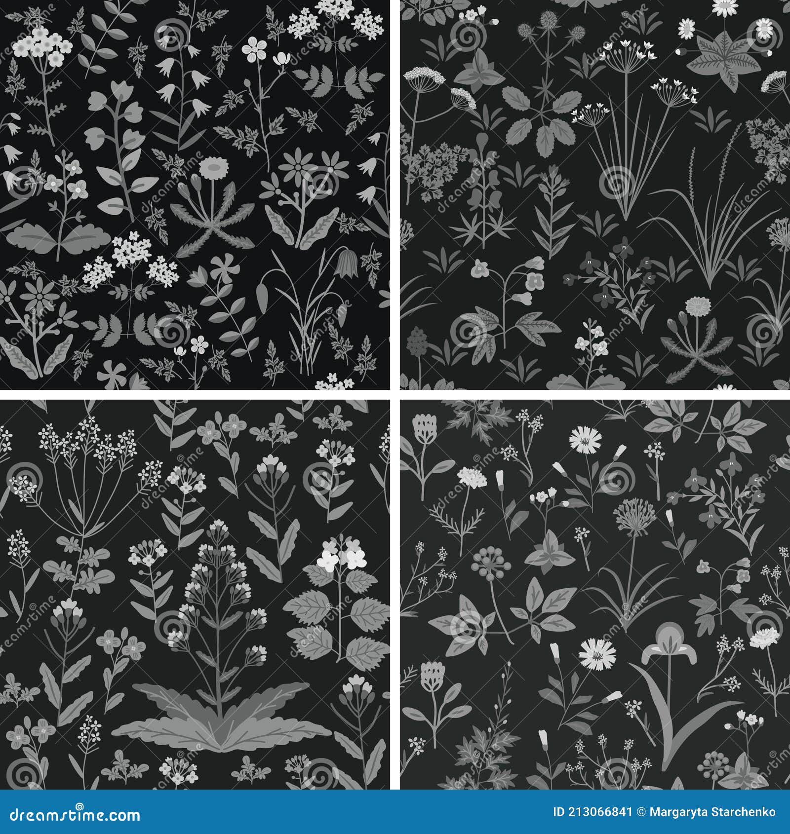 Seamless floral patterns stock vector. Illustration of collection ...