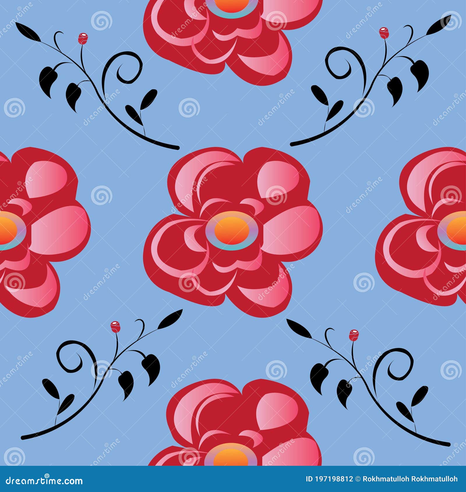 Seamless Floral Patterns, for Fabrics, Wrappers, Textile Vector Designs ...