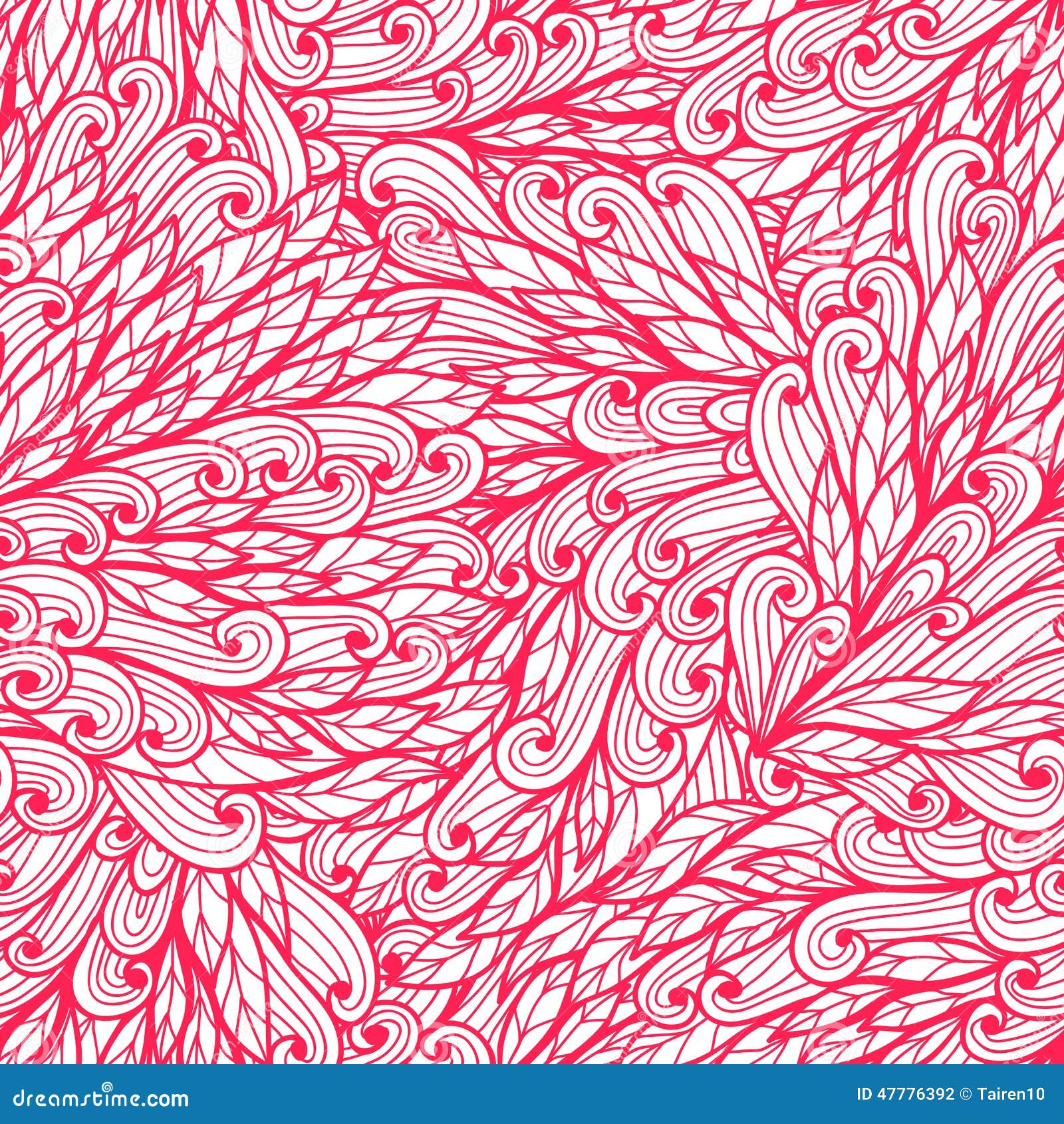 Seamless Floral Pink Doodle Pattern Stock Vector - Illustration of ...