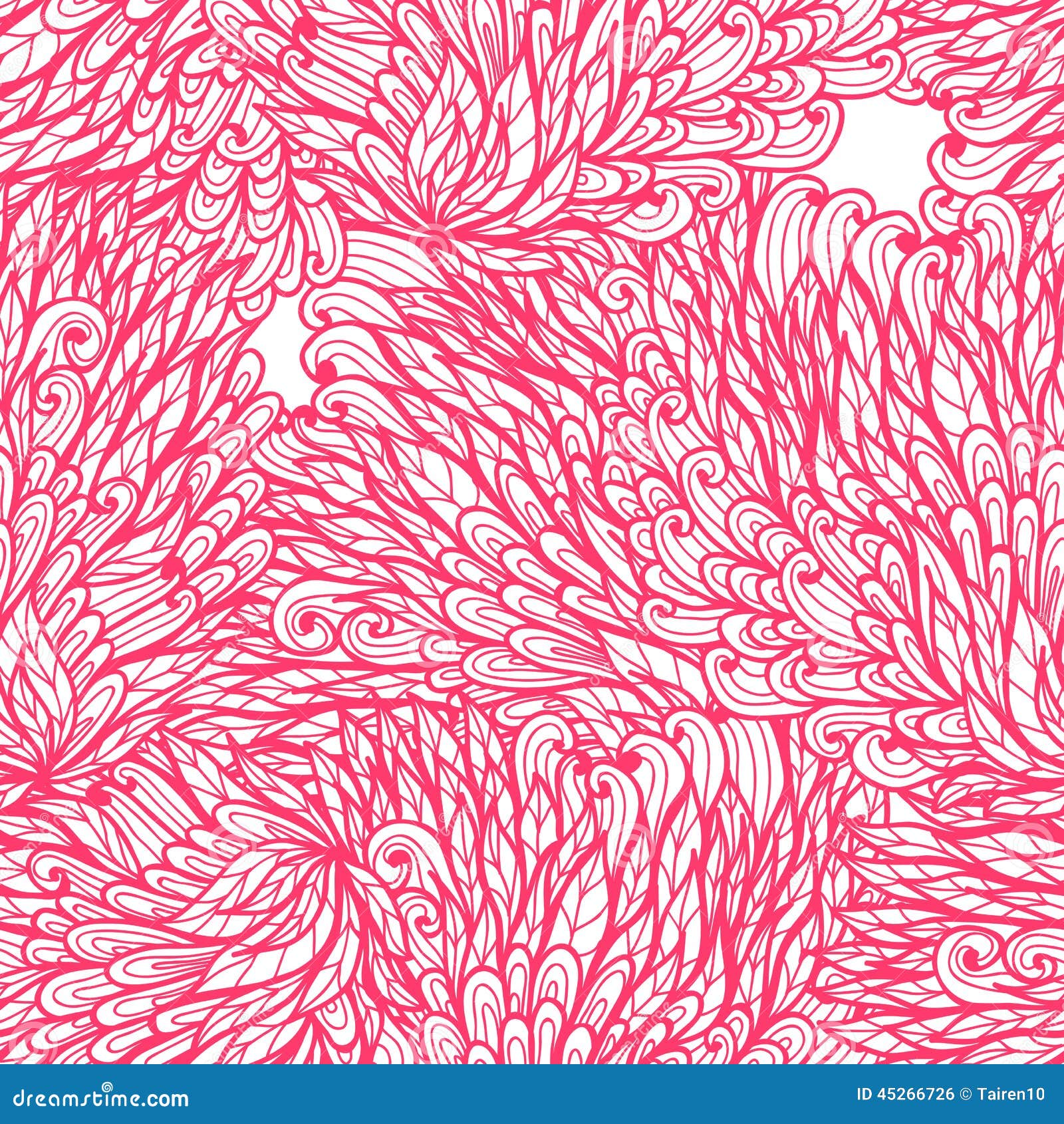 Seamless Floral Pink Doodle Pattern Stock Vector - Illustration of ...