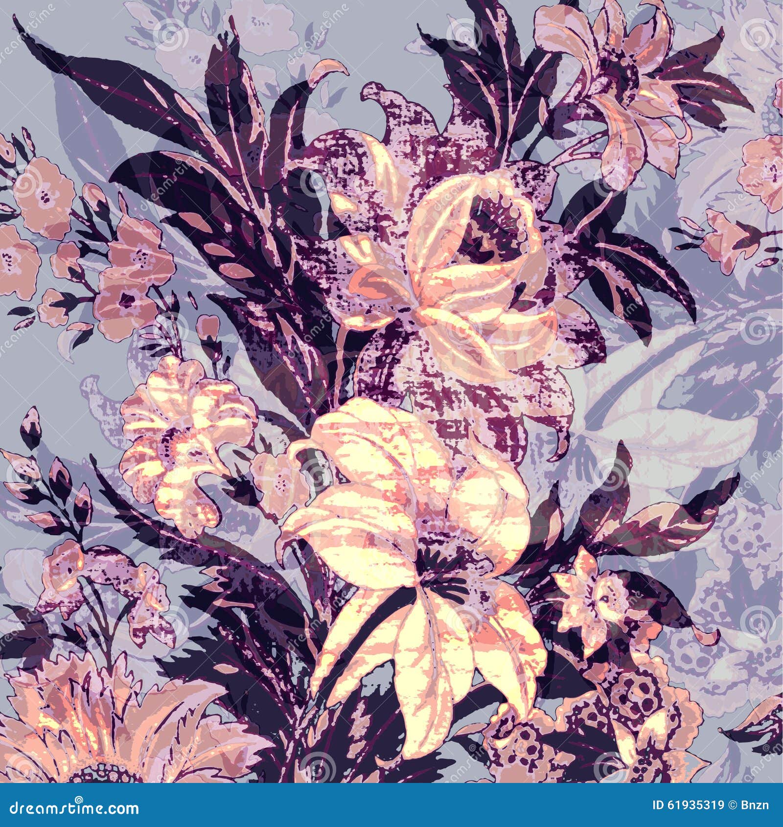Seamless floral print stock vector. Illustration of artwork - 61935319