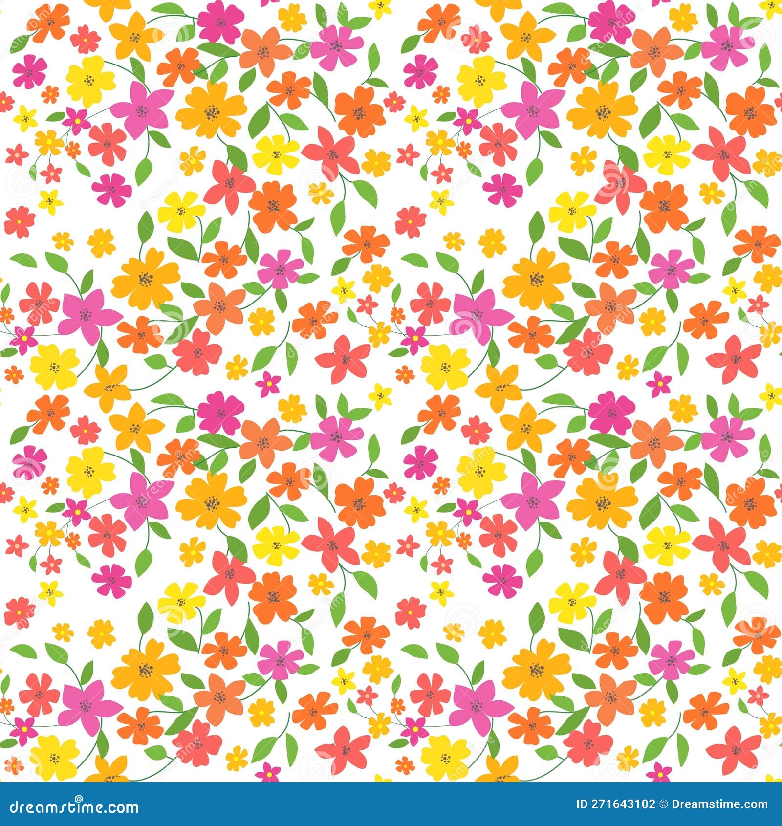 Seamless Floral Red and Yellow Background Stock Vector - Illustration ...