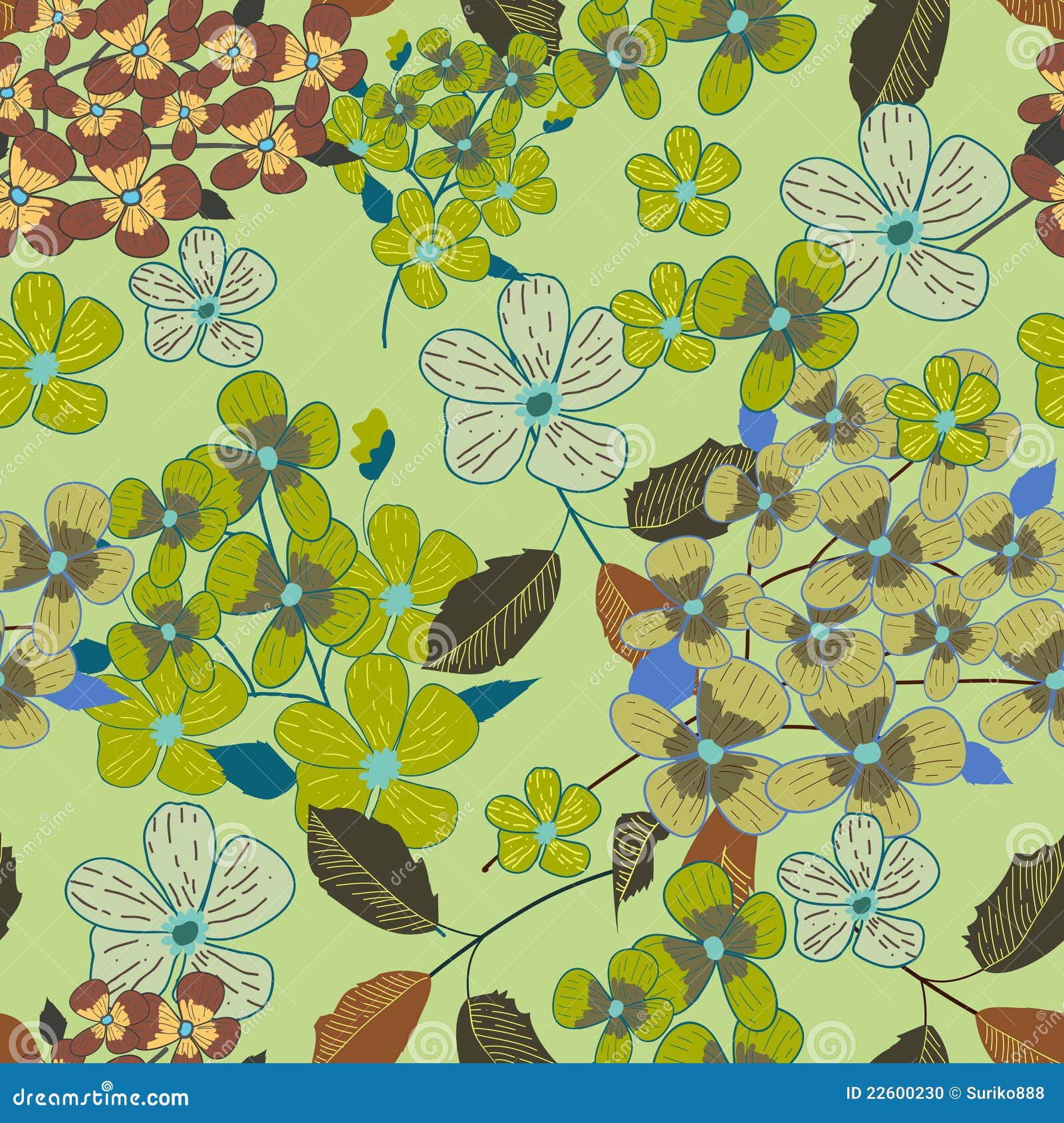 Seamless floral texture stock vector. Illustration of abstract - 22600230