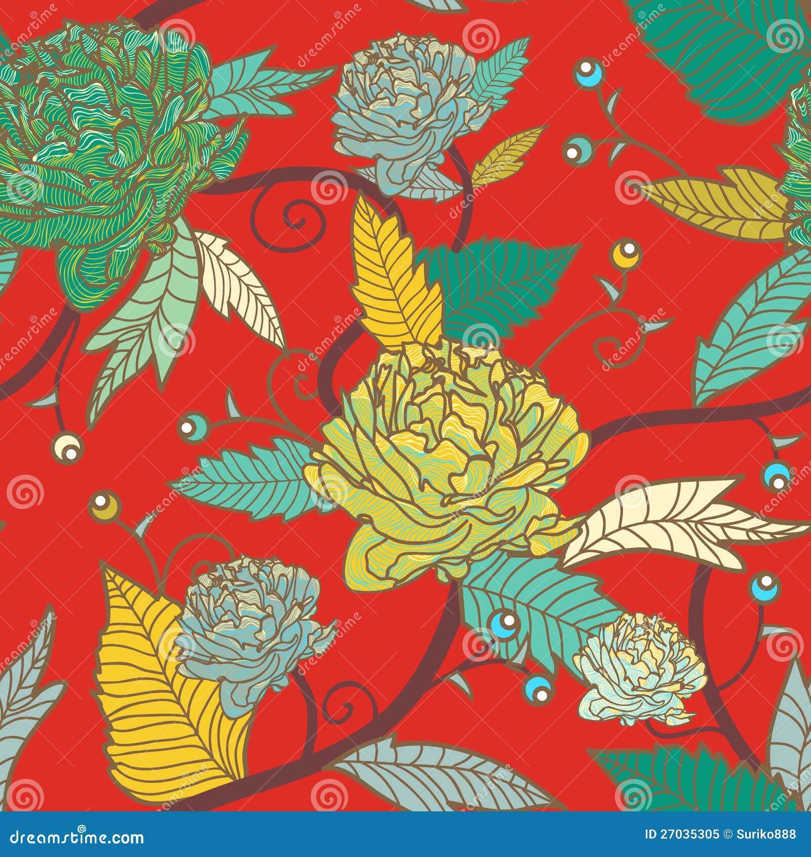 Seamless floral texture stock vector. Illustration of flower - 27035305