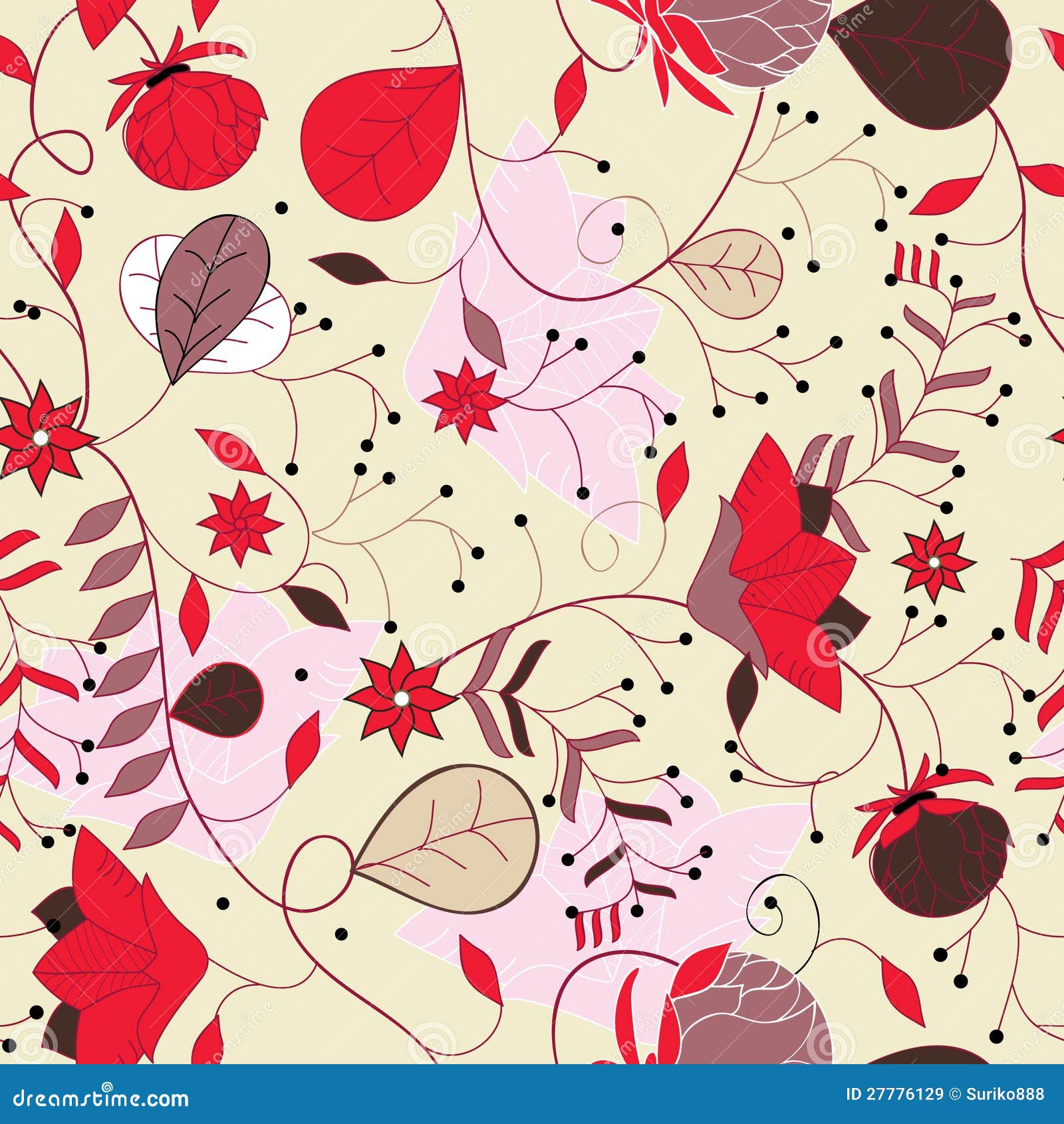 Seamless floral texture stock vector. Illustration of natural - 27776129