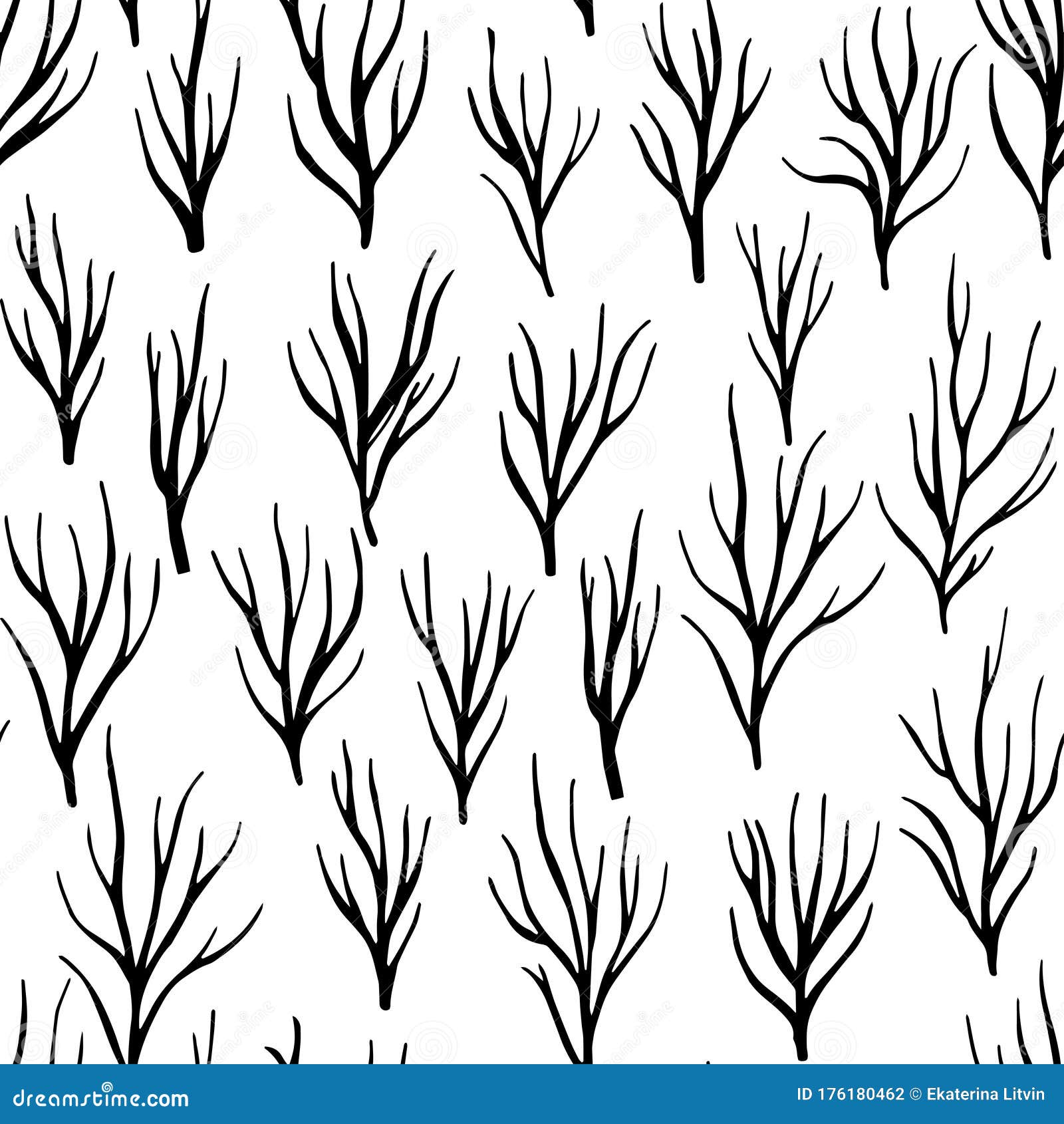 Seamless Floral Texture with Branches Stock Vector - Illustration of ...