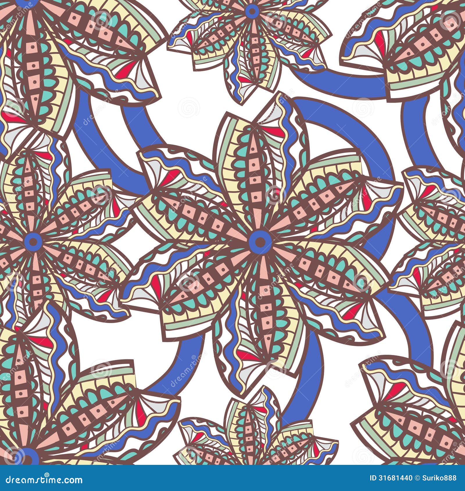 Seamless floral texture stock vector. Illustration of multicolor - 31681440