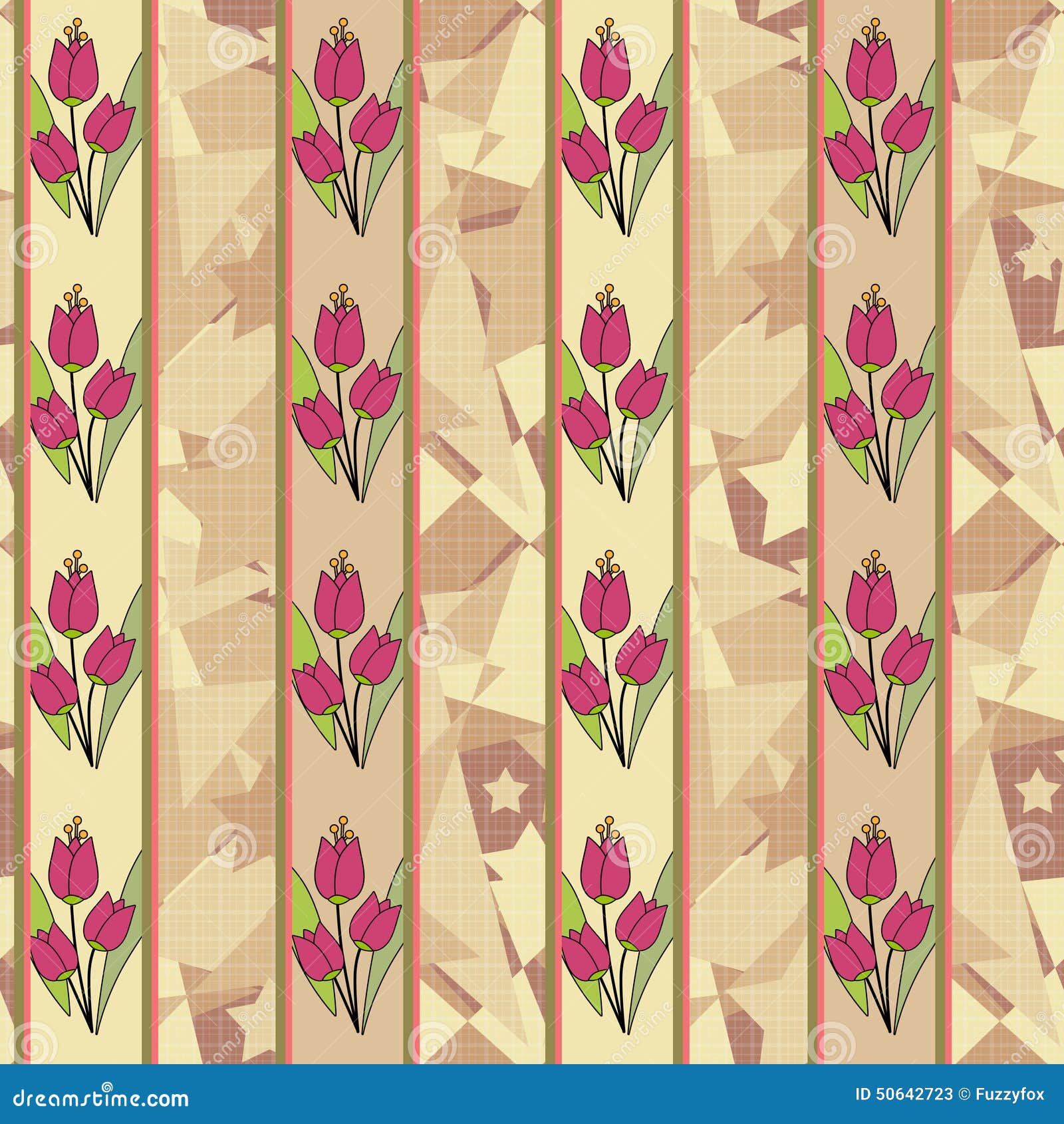 Seamless Floral Tulip Pattern Background Stock Illustration ...