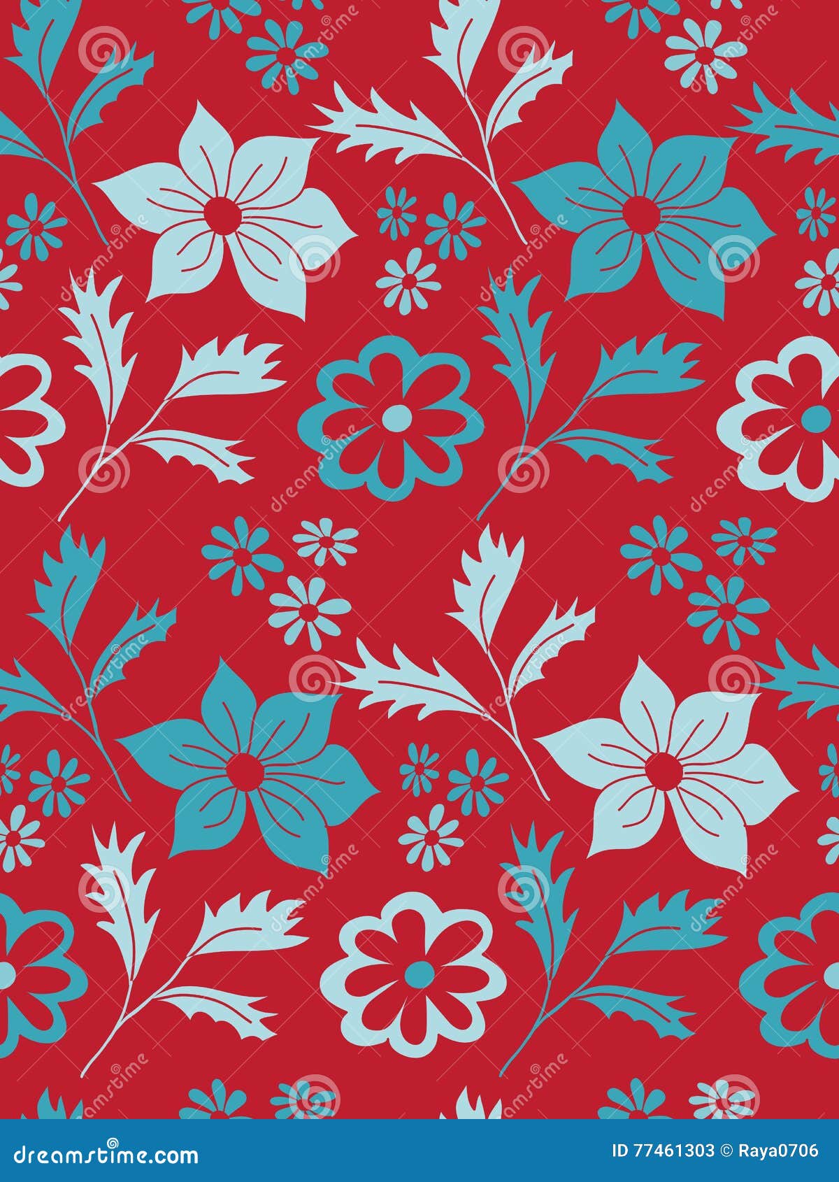 Seamless Floral Vector Pattern Stock Vector - Illustration of floral ...