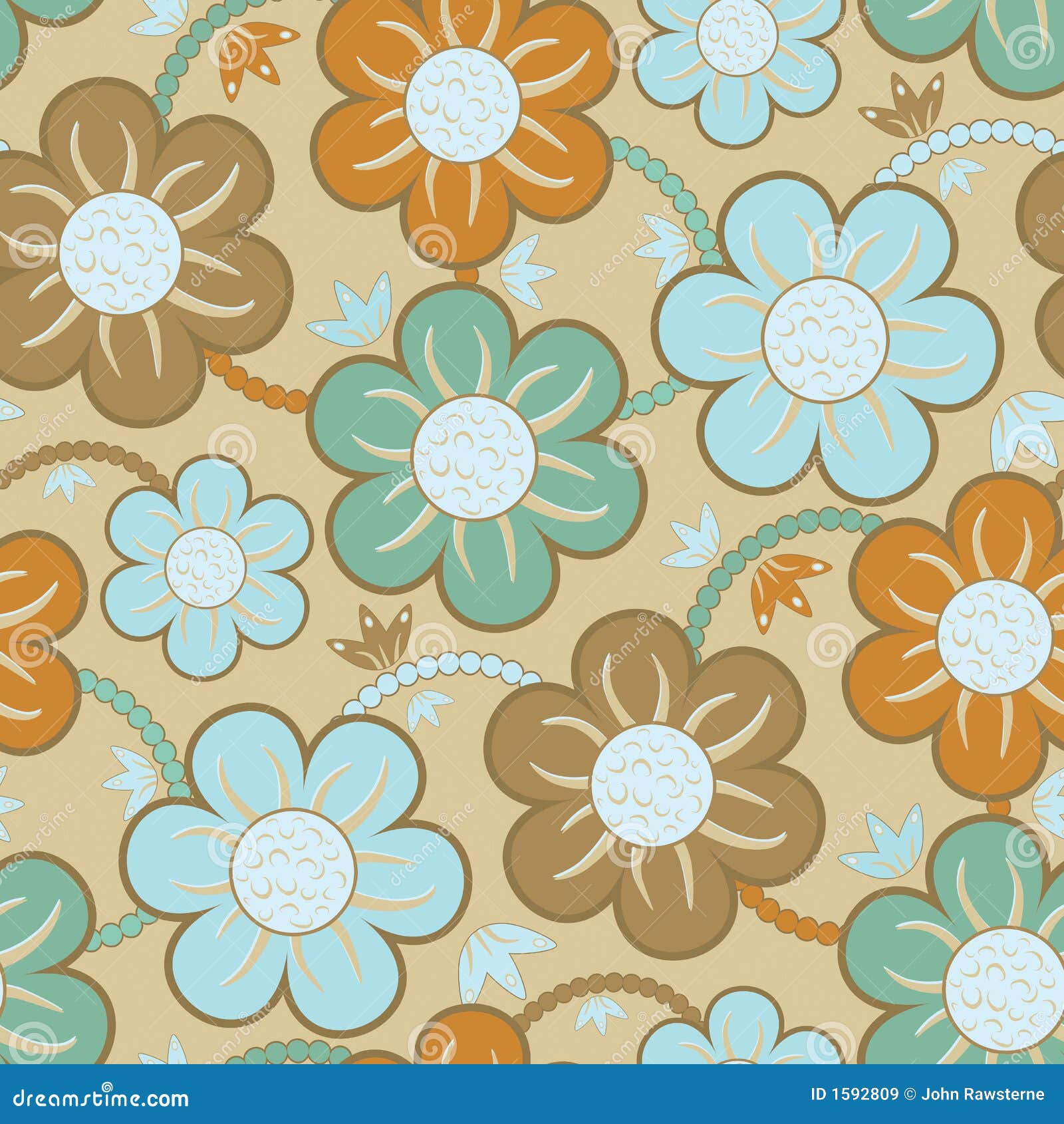 Seamless Floral Wallpaper Pattern Stock Illustration - Illustration of ...