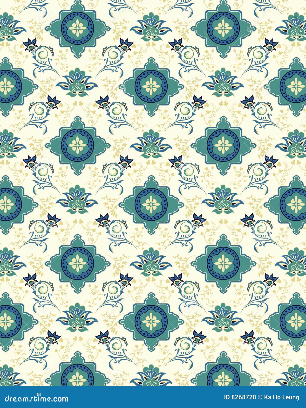 Seamless Floral Wallpaper Pattern Stock Vector - Illustration of ...