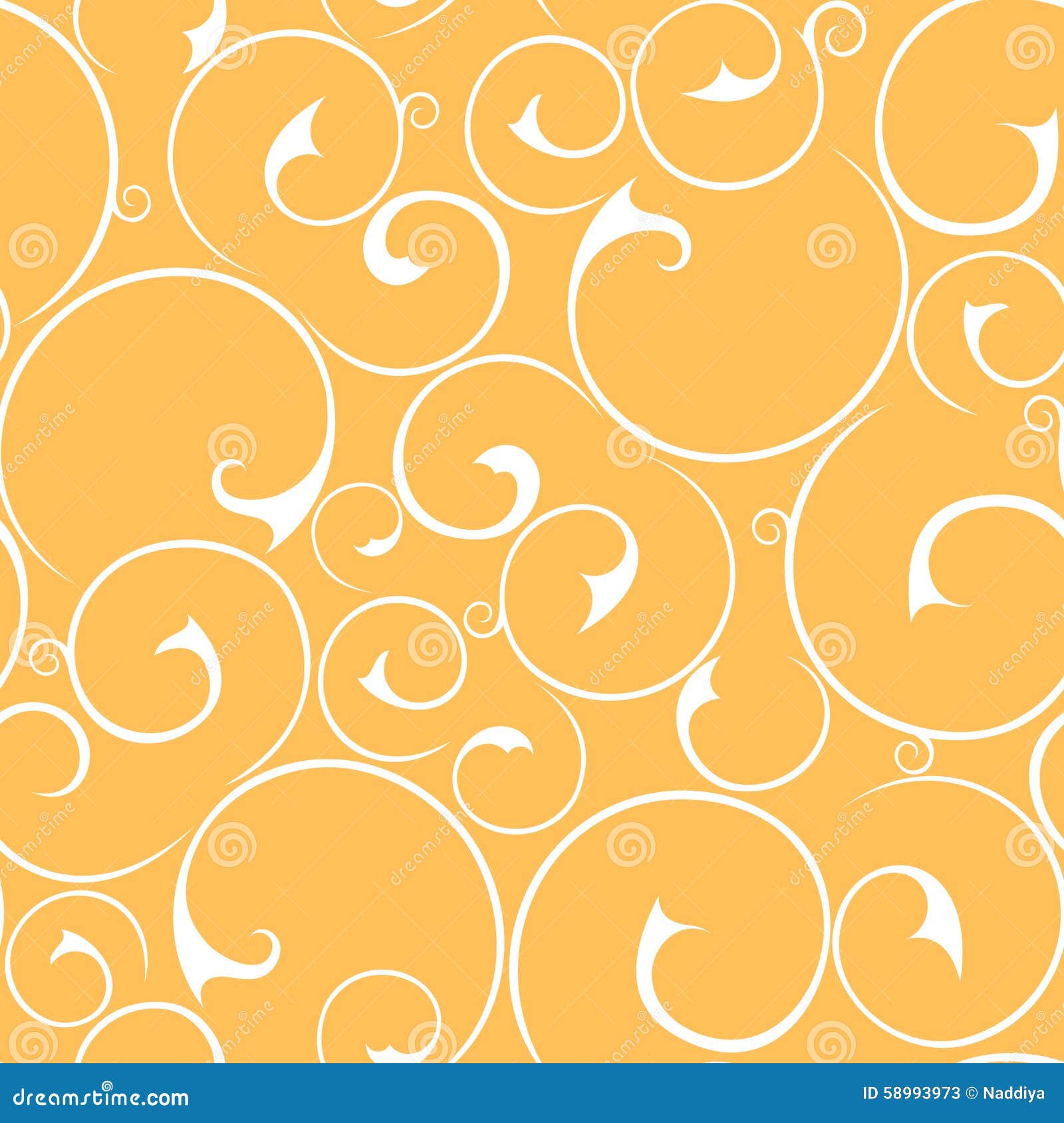 Seamless Floral White and Orange Pattern. Vector Illustration. Stock ...