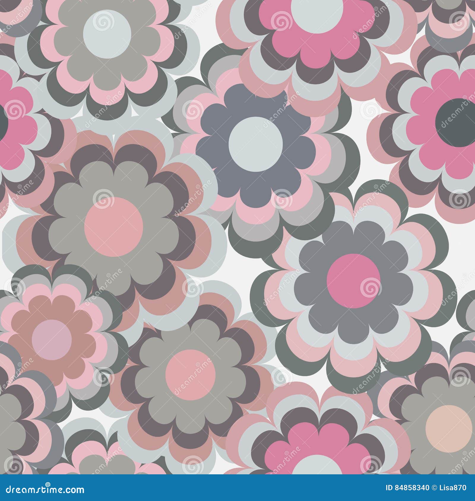 Seamless Flower Background with Pastel Color Stock Illustration ...