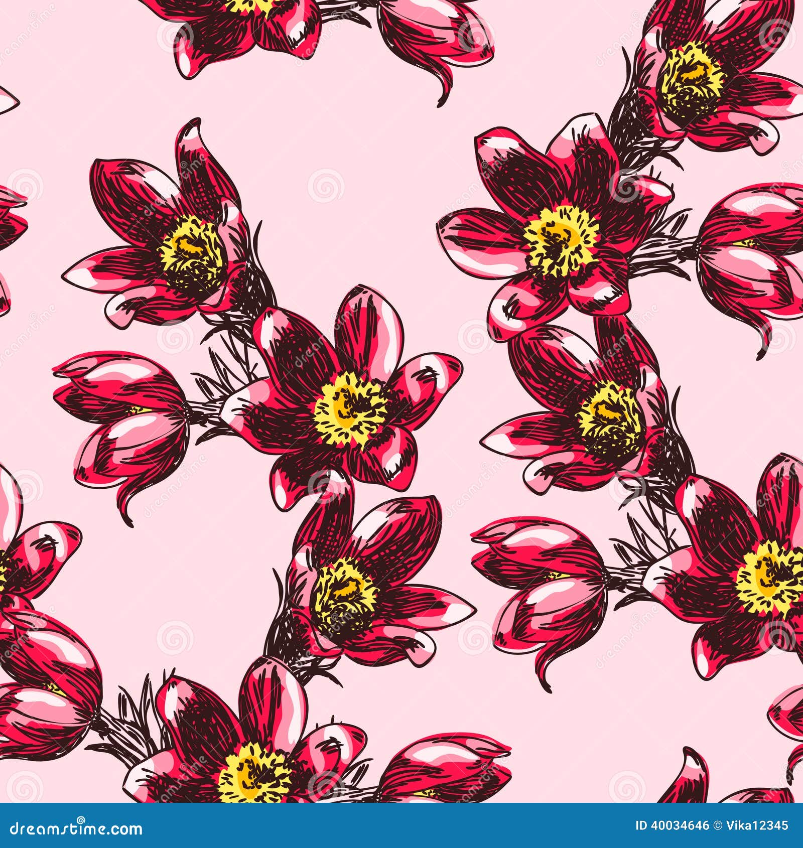 Seamless flower background stock vector. Illustration of abstract ...