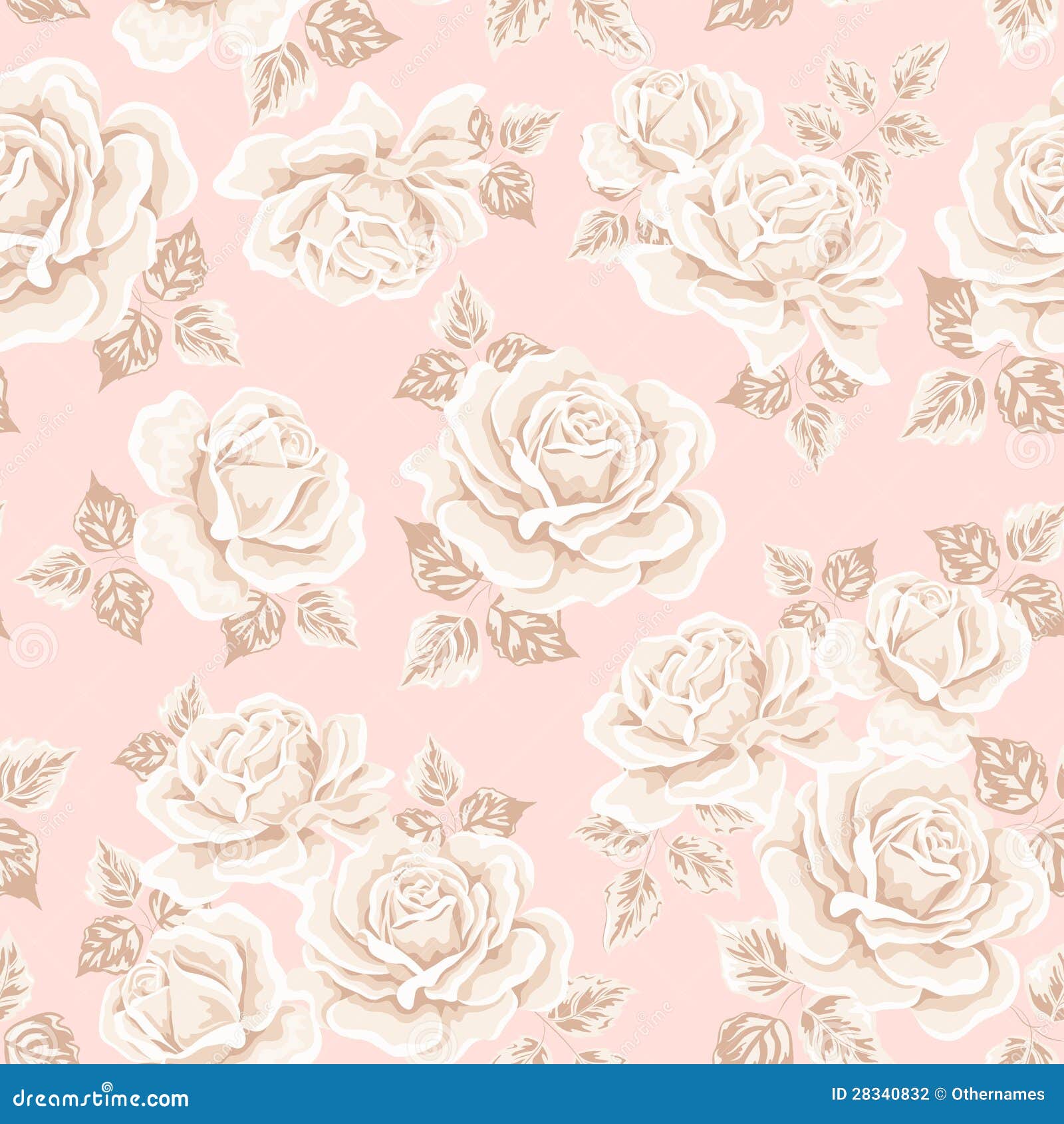 Seamless Flower Background with Roses Stock Vector - Illustration of ...