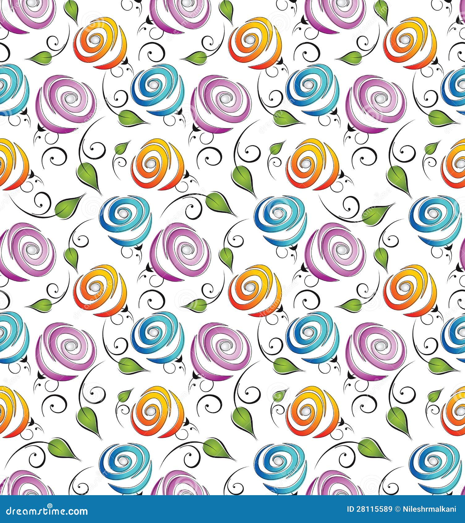 Seamless Flower Background For Wrapper Stock Vector - Illustration of ...