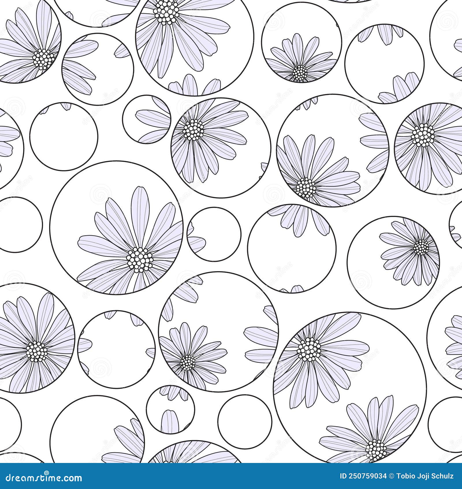 Seamless Flower and Circe Pattern Stock Vector - Illustration of retro ...