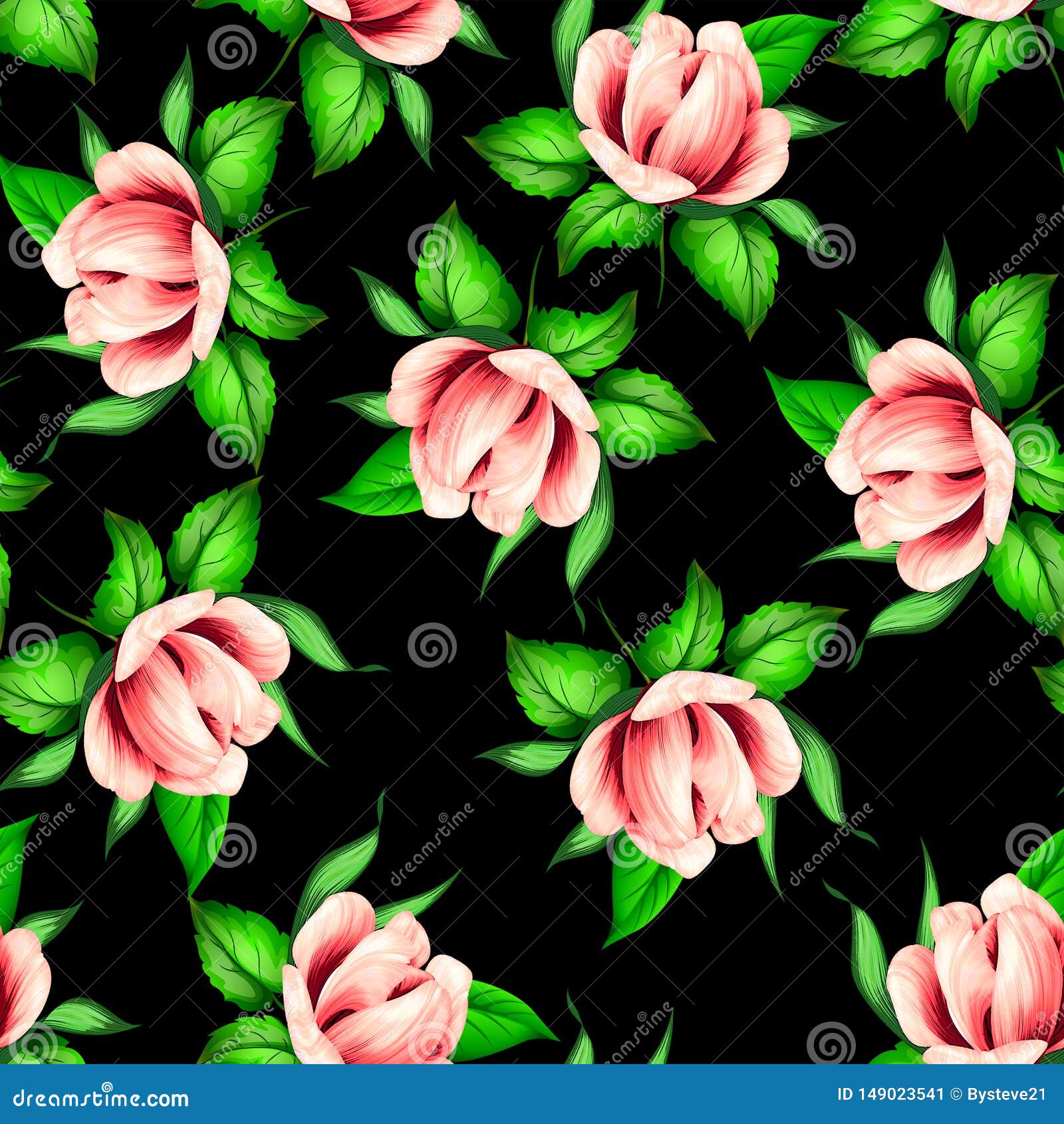 Seamless Flower Leaves Pattern Small Leaf Design Stock Illustration ...