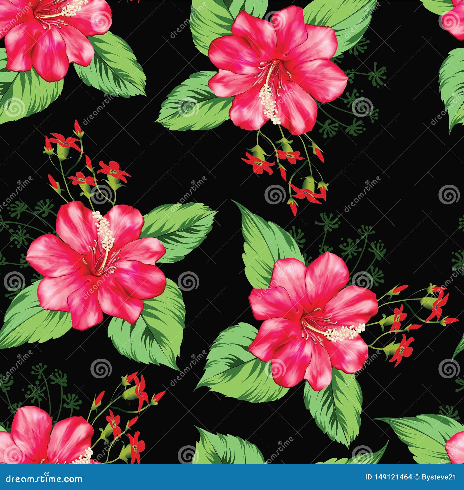 Seamless Flower Leaves Pattern Small Leaf Design Stock Illustration ...