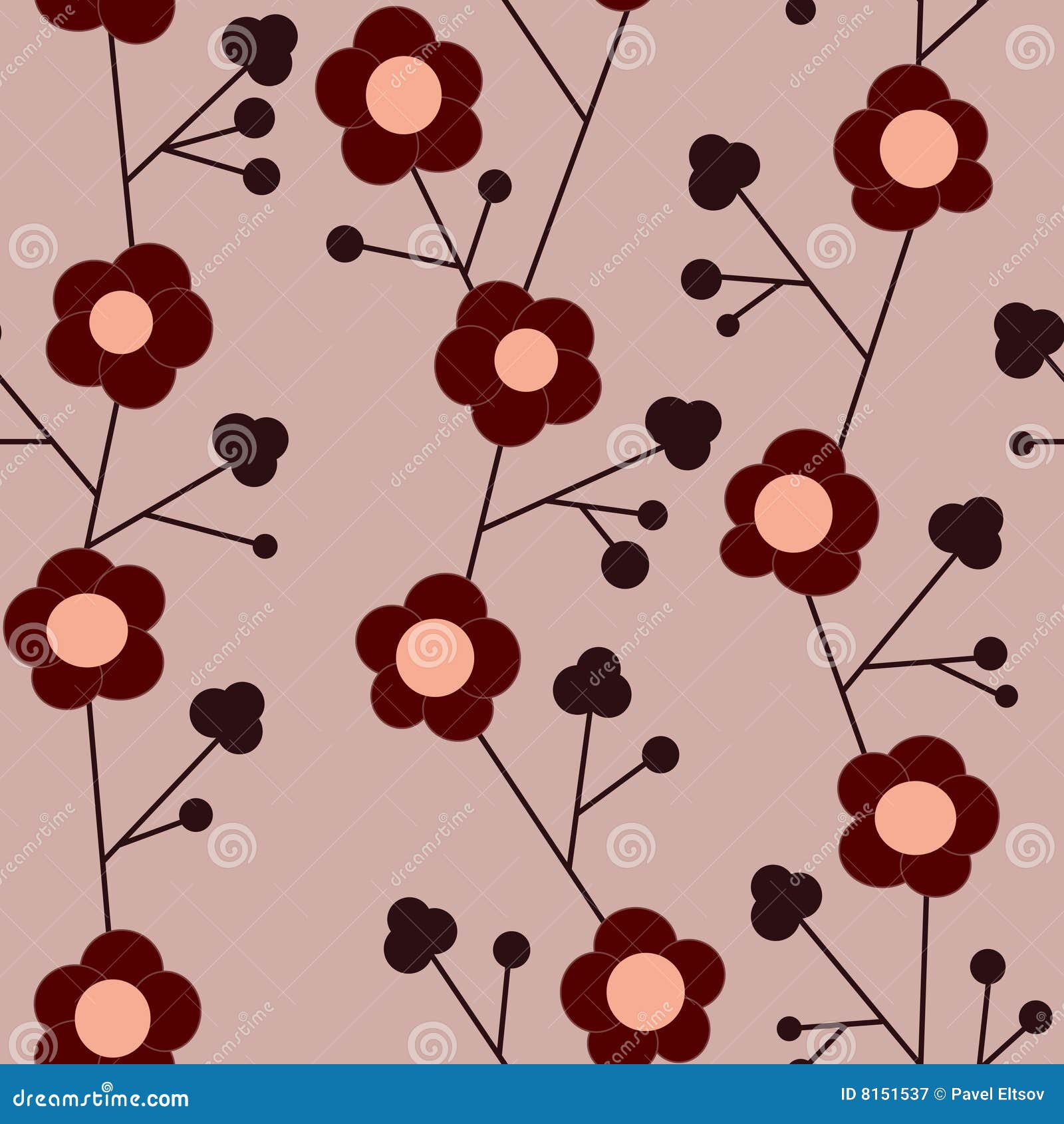 Seamless flower patten stock vector. Illustration of seamless - 8151537