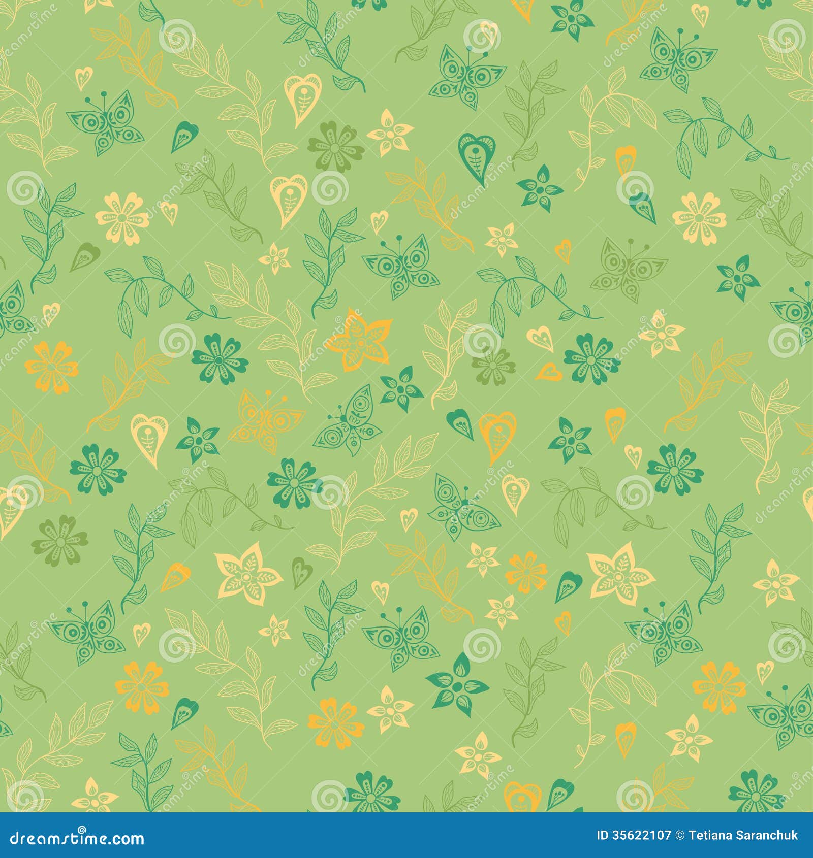 Seamless Flower Pattern Background in Vector Stock Vector - Illustration of element, blue: 35622107