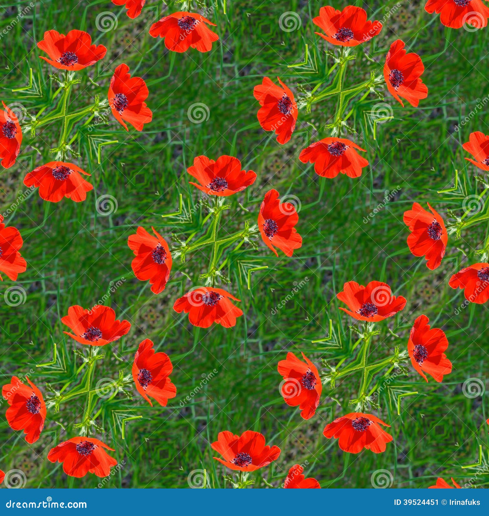 Seamless flower pattern stock image. Image of green, spring - 39524451