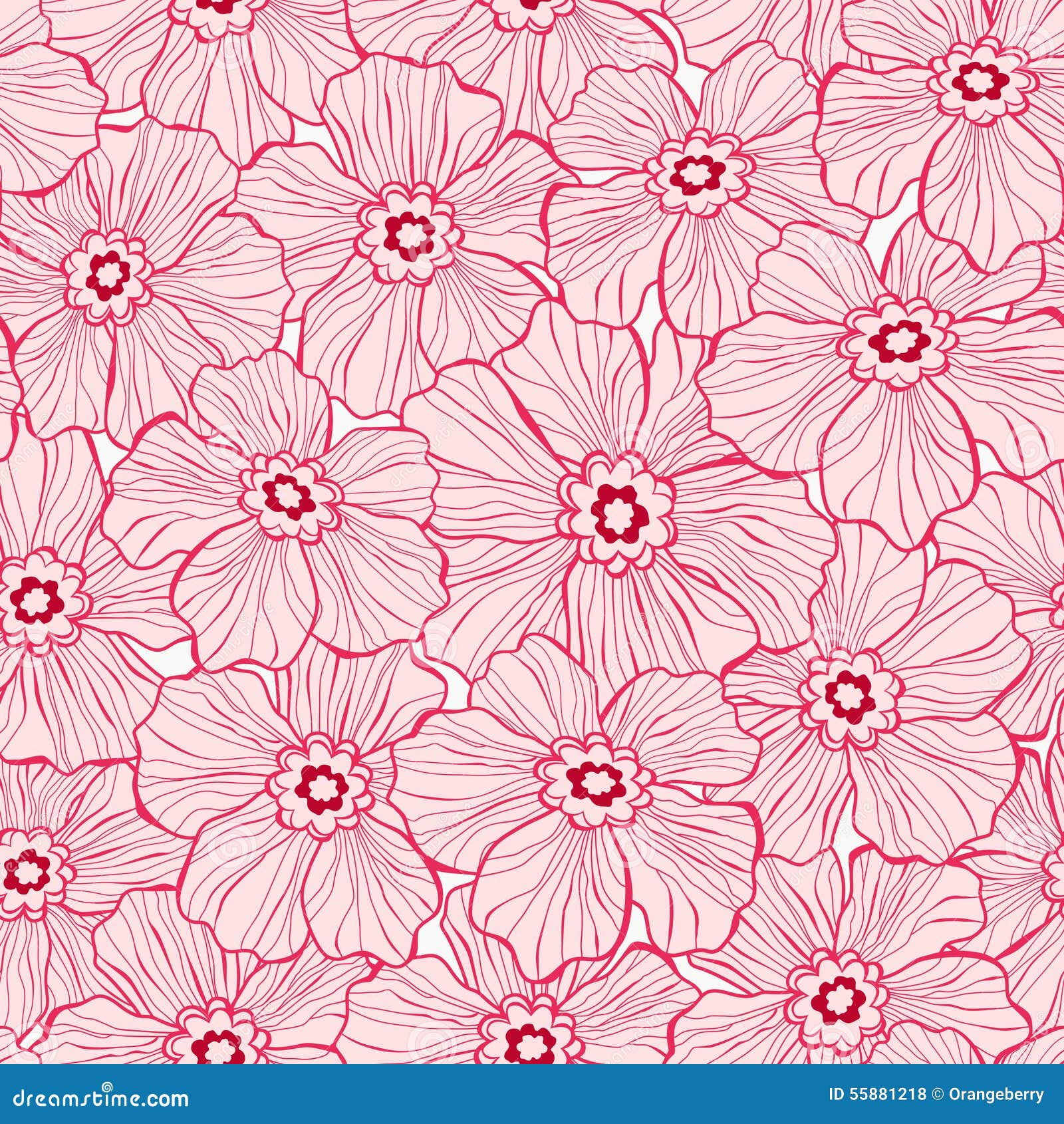 Seamless flower pattern stock vector. Illustration of cute - 55881218